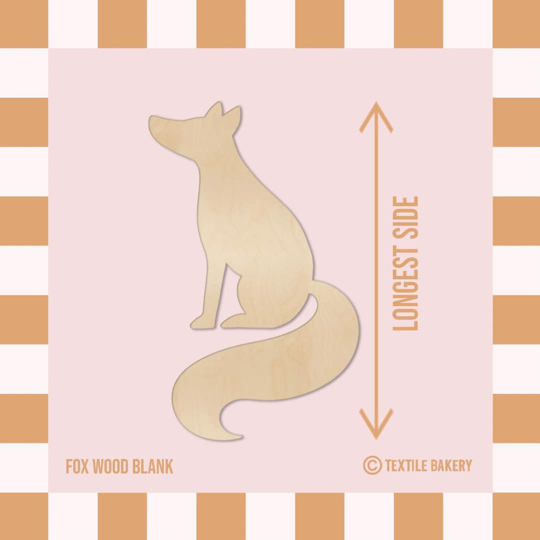 Fox Laser Cut Wood Blank, Wood Craft Blank, Fox Wood Blank, Animal Wood ...