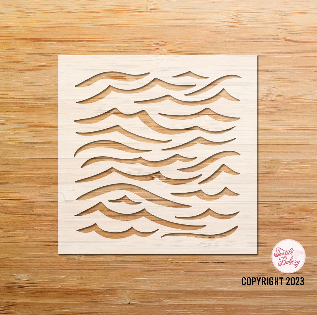 Wave Stencil, Ocean Stencil, Surf Stencil, Water Stencil, Journal ...