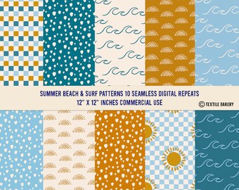 10 Groovy Retro Patterns, Paper Pack, Groovy Seamless Patterns, Digital ...