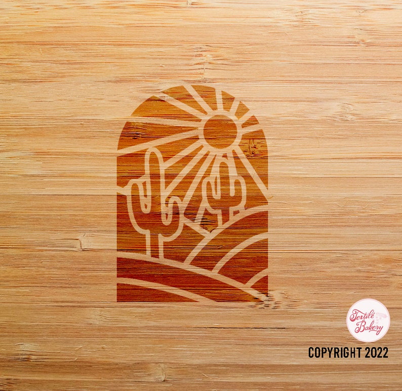 Cactus Stencil California Stencil Boho Stencil Desert Scene - Etsy