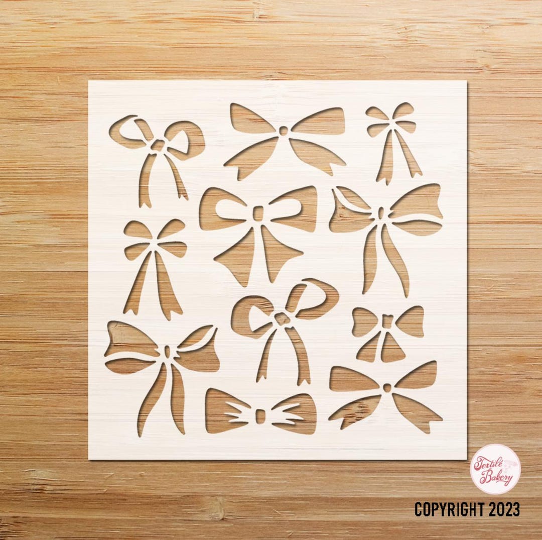 Ribbons Stencil, Bow Stencil, Journal Stencil, Coquette Aesthetic ...