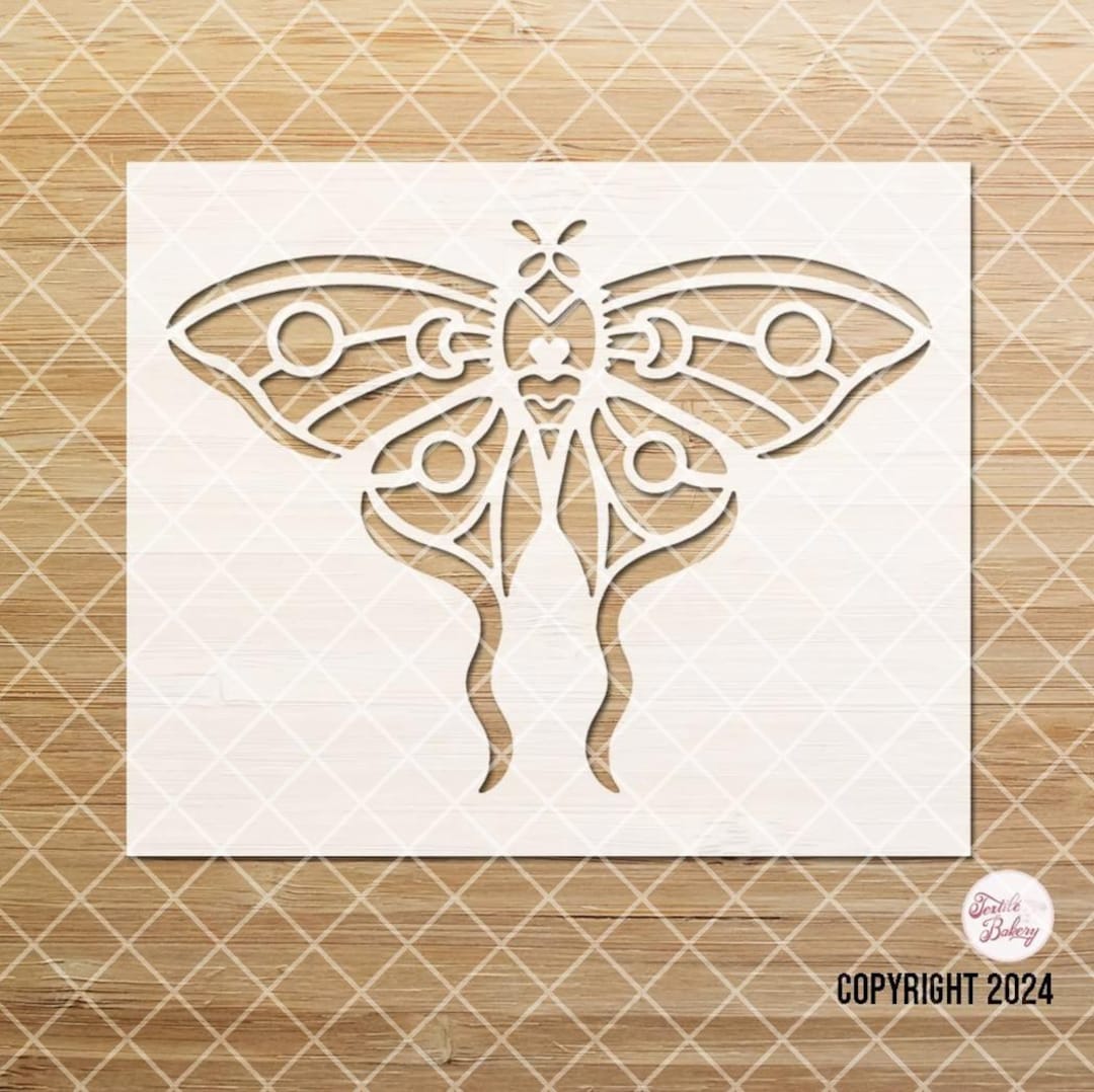Single Luna Moth Stencil, Moth Stencil, Moth Insect Stencil Design ...