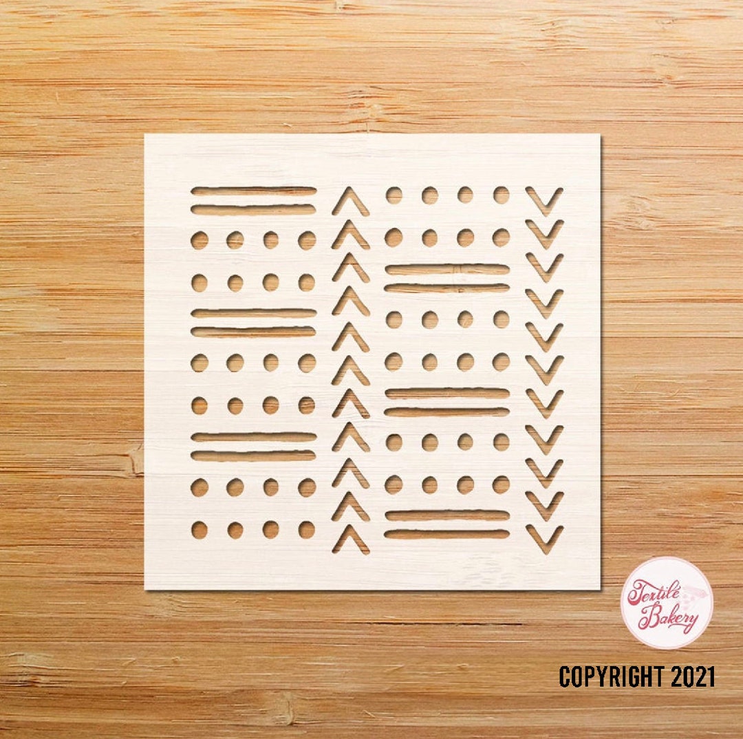 Mudcloth Stencil, Stencil Design, Tile Stencil, Vintage Tile Stencil ...