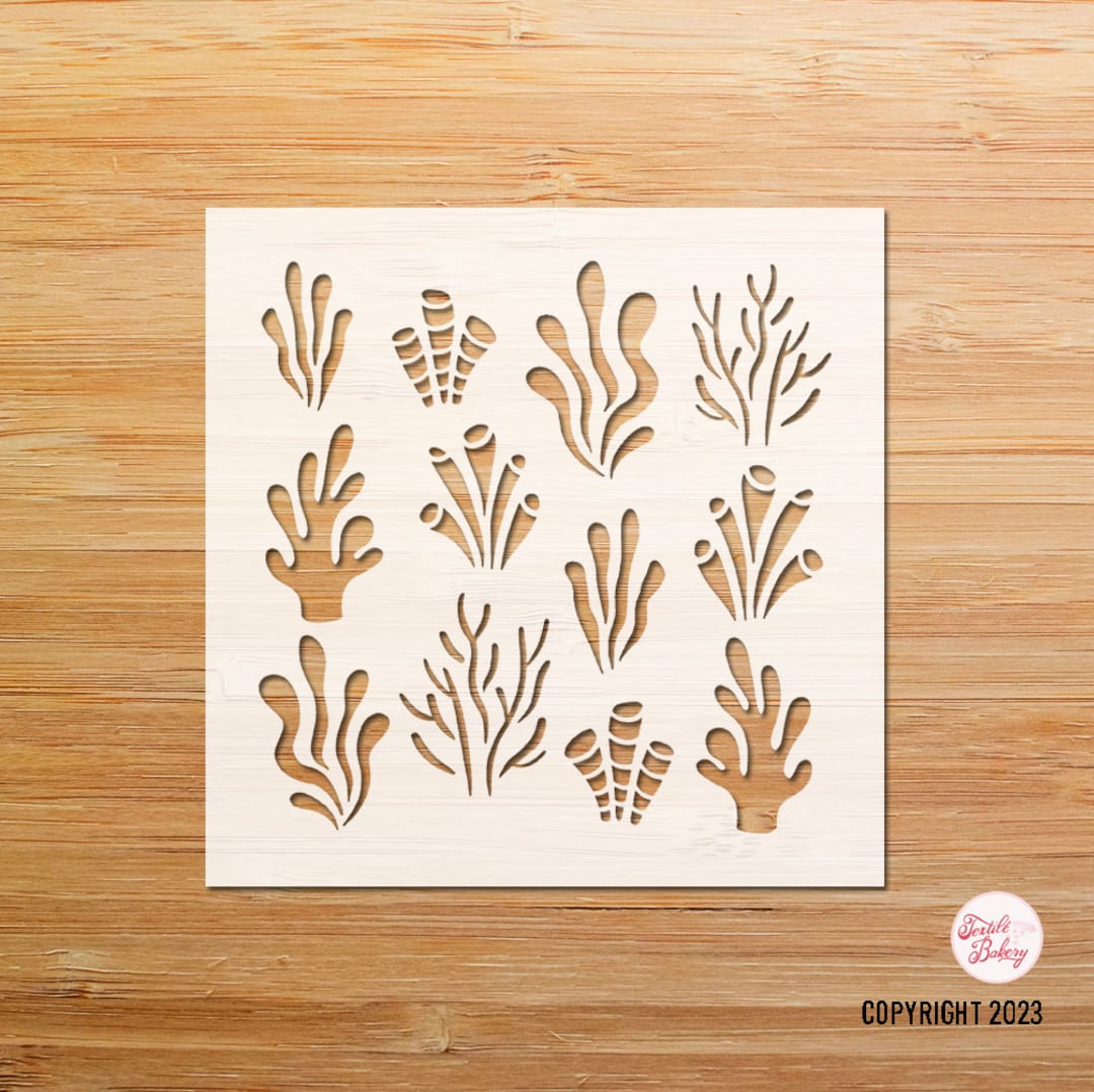 Coral Reef Stencil Ocean Stencil Coral Stencil Underwater - Etsy