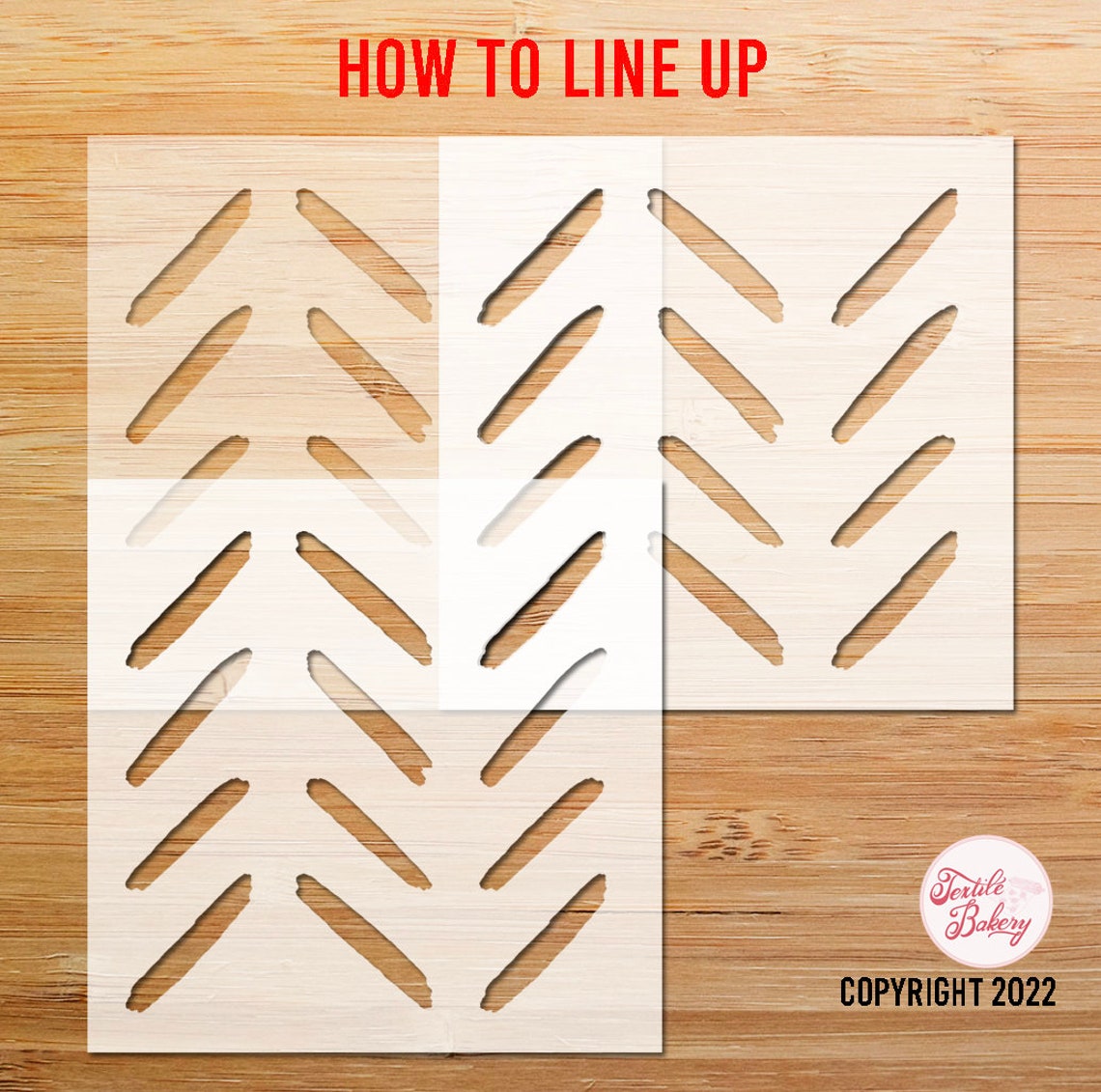 Herringbone Stencil, Geometric Wall Stencil, DIY Stencil, Brush ...