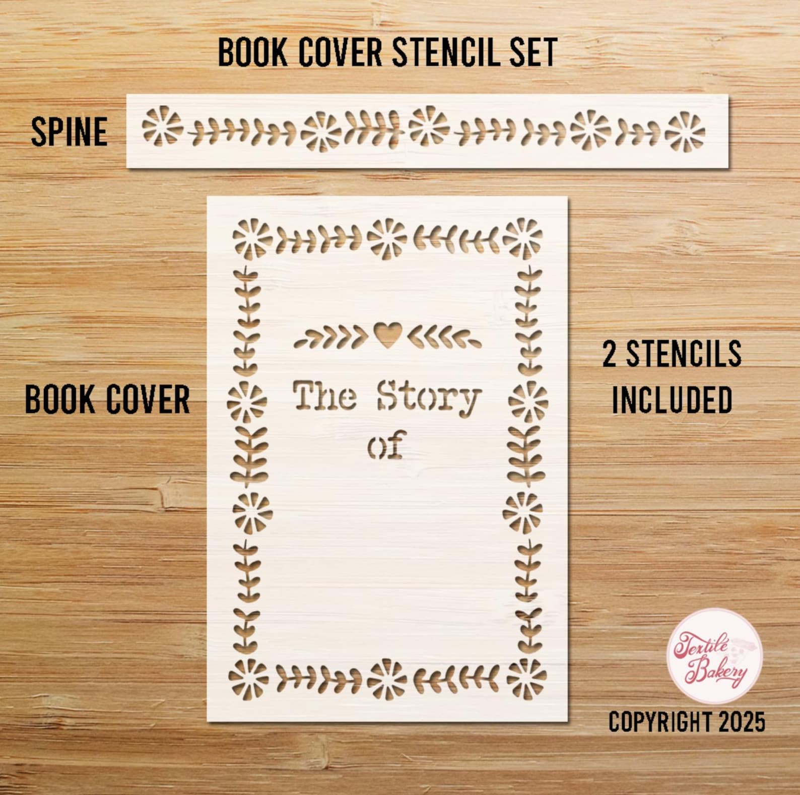 Book Cover Stencil Set, Book Decoration Stencil, Fantasy Book Stencil ...