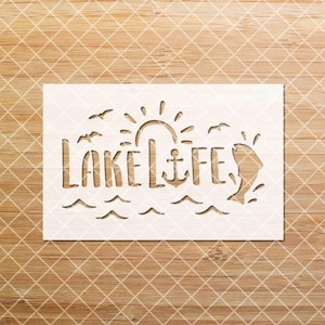 Lake Life Stencil, Cute Stencil, Craft Stencil, DIY Stencil, Lake ...