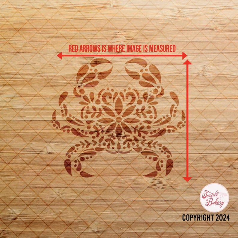 Single Crab Stencil, Floral Crab Stencil, Nautical Stencil, Crustacean ...