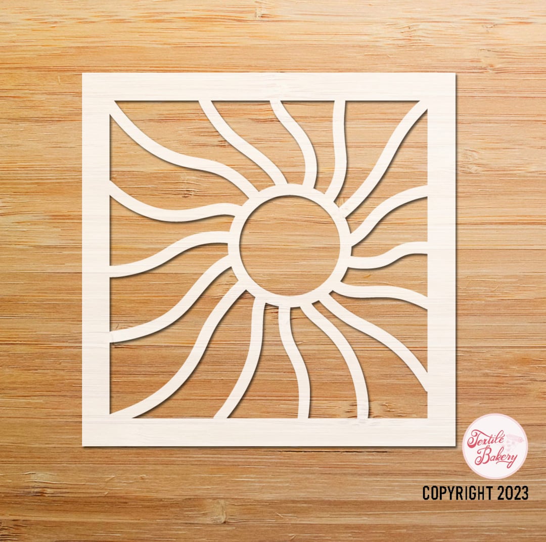 Boho Sun Stencil, Folk Art, Sun Folk Art Stencil, Rising Sun Stencil ...