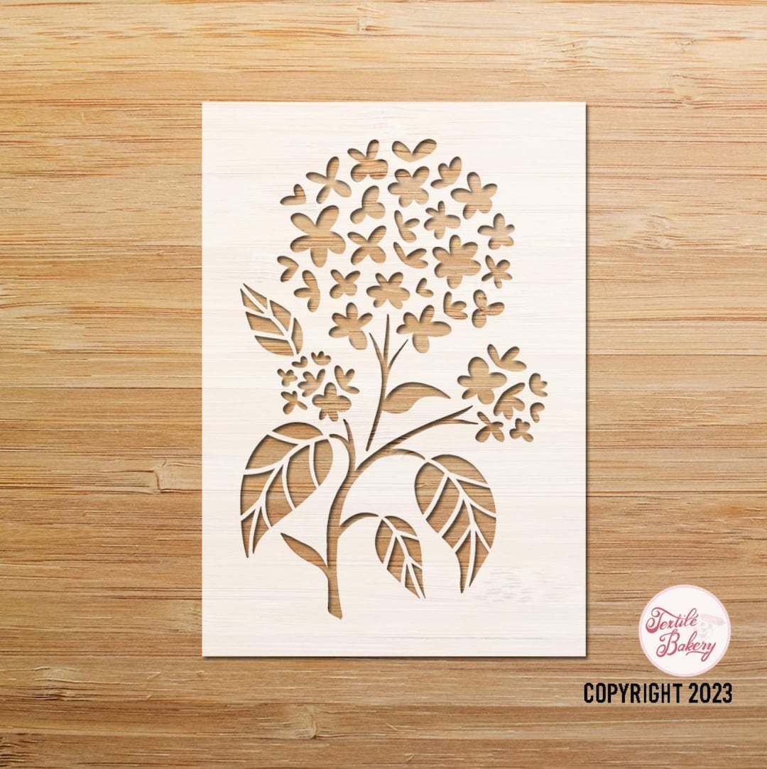 Hydrangea Stencil, Wildflower Stencil for Painting, Flower Stencil for Wood Signs, Flower ...