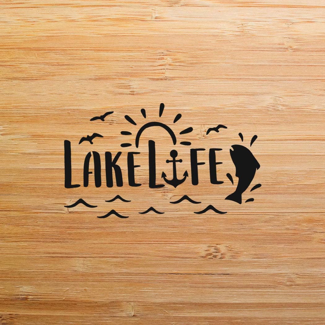 Lake Life Stencil Cute Stencil Craft Stencil DIY Stencil | Etsy