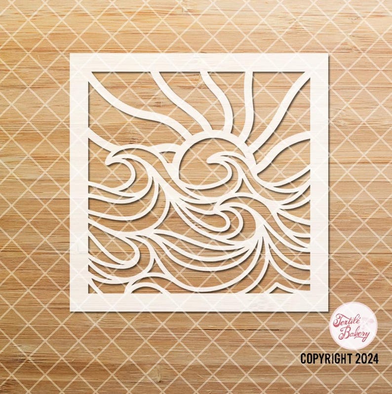 Wave Stencil, Ocean Stencil, Surf Stencil, Water Stencil, Journal ...