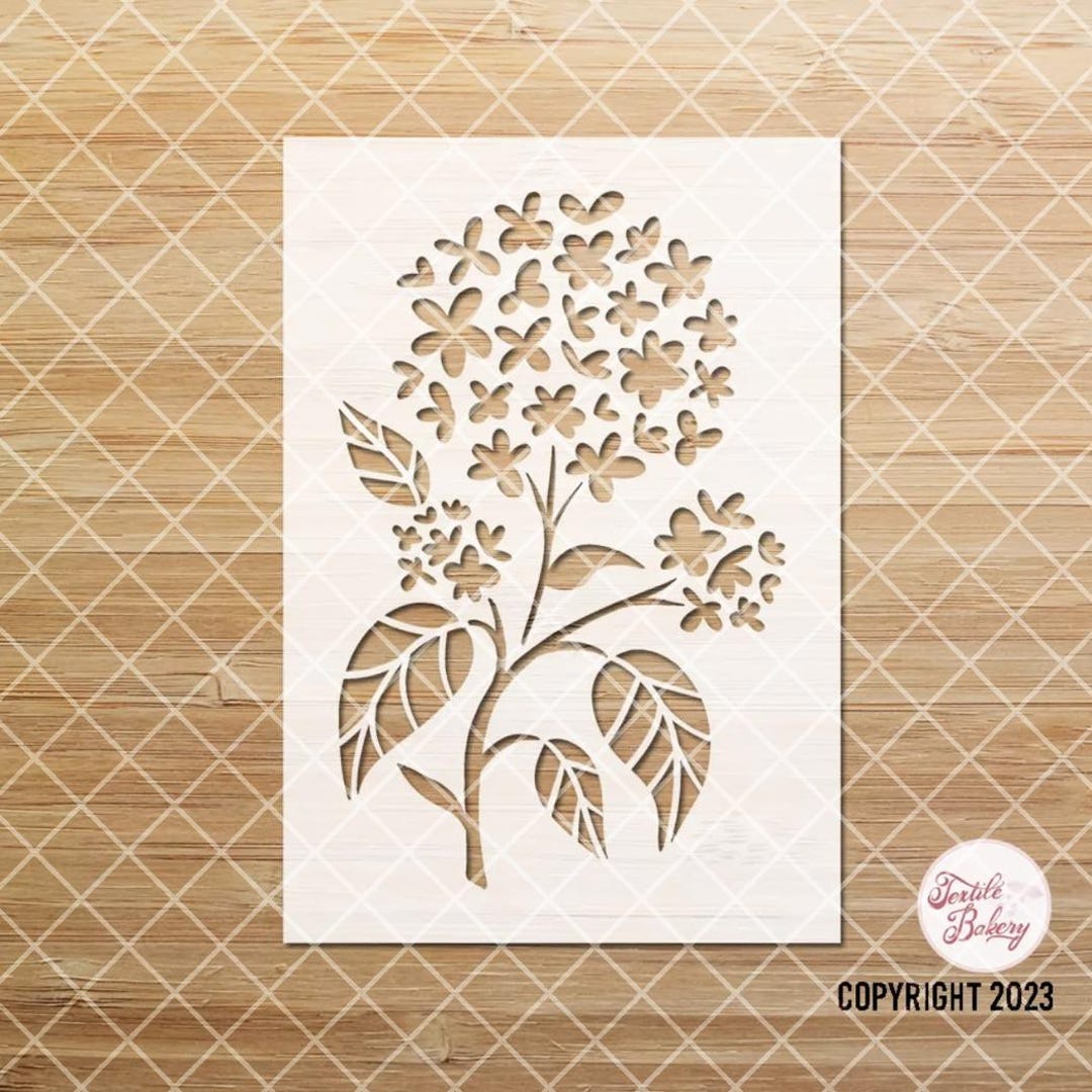 Hydrangea Stencil, Wildflower Stencil for Painting, Flower Stencil for ...
