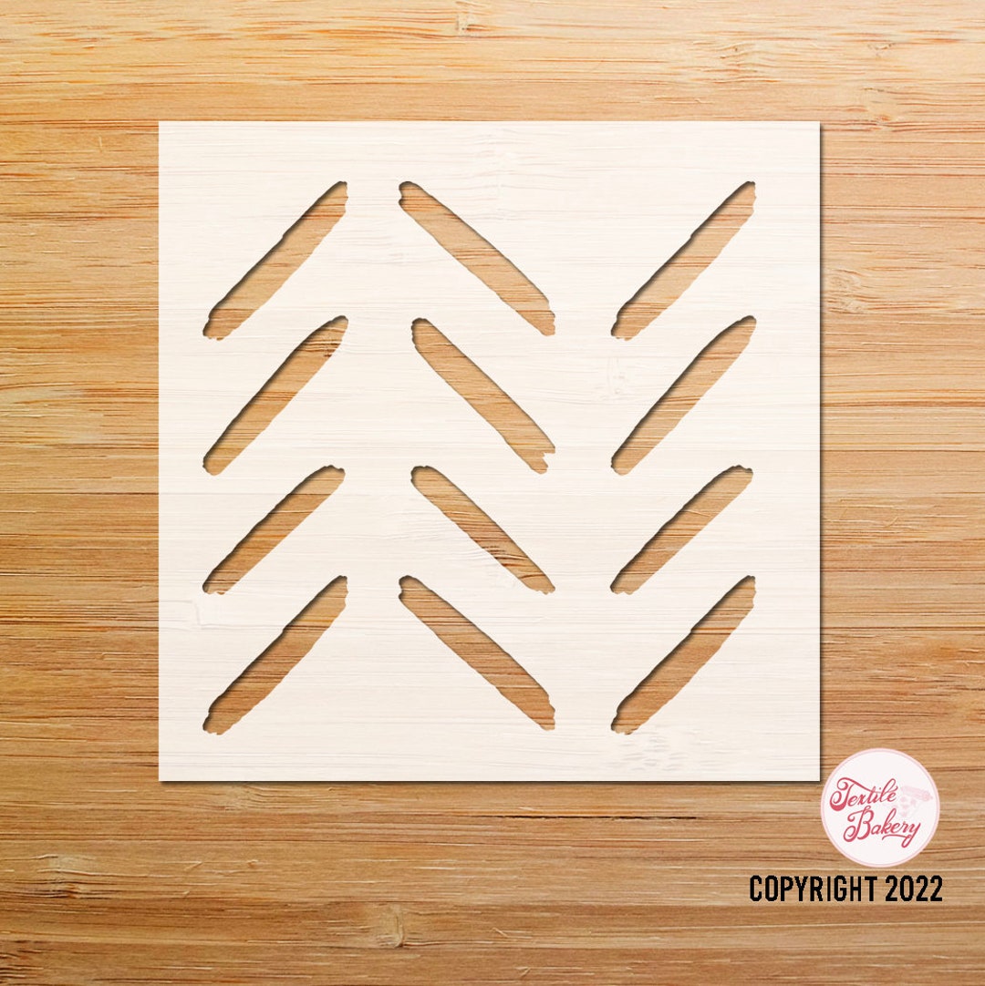 Herringbone Stencil, Geometric Wall Stencil, DIY Stencil, Brush ...