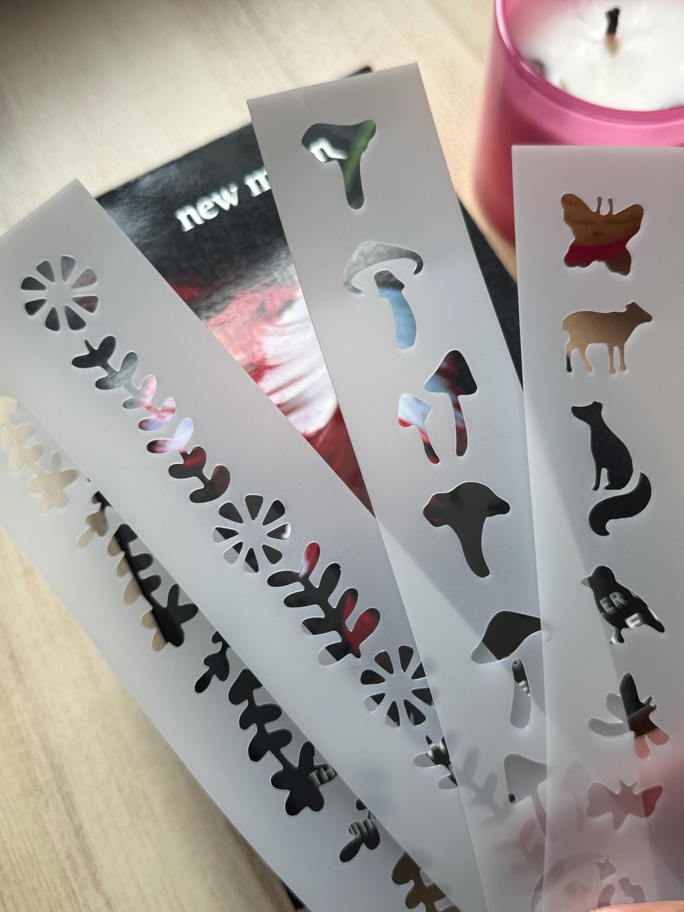 Bookmark Stencil Set, Book Decoration Stencil, Pottery Tool Stencil ...