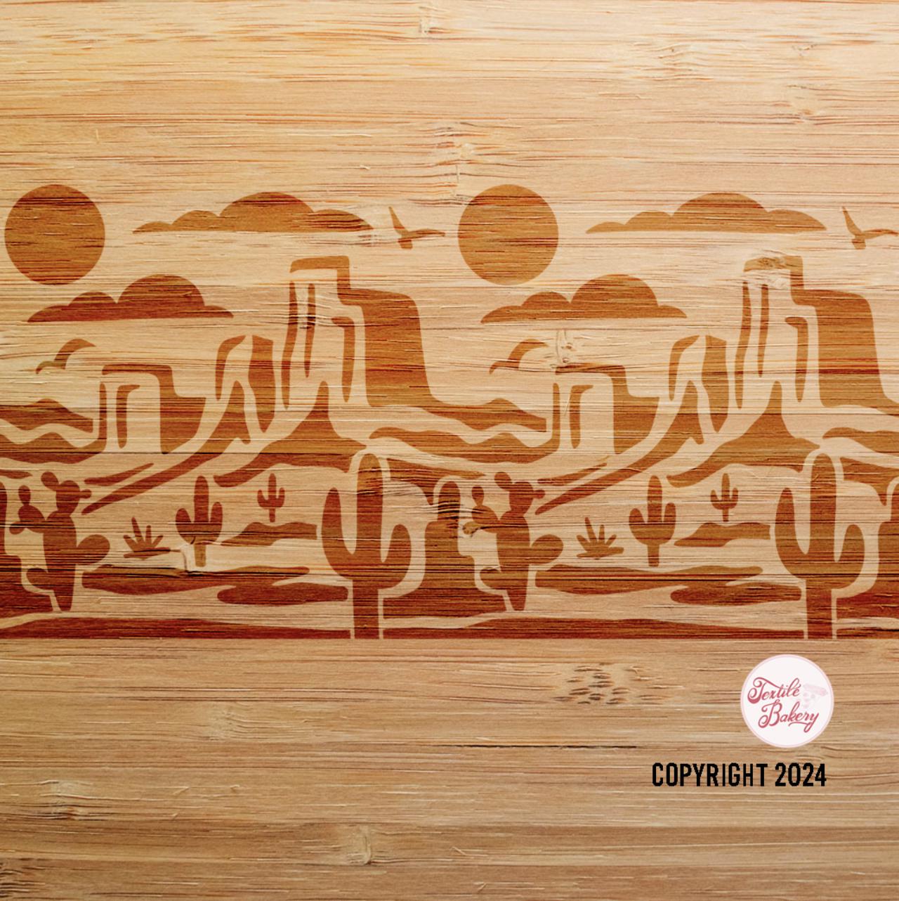 Cactus Stencil, Utah Stencil, Boho Stencil, Desert Scene Stencil, West ...