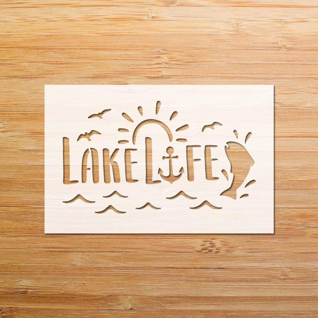Lake Life Stencil, Cute Stencil, Craft Stencil, DIY Stencil, Lake ...