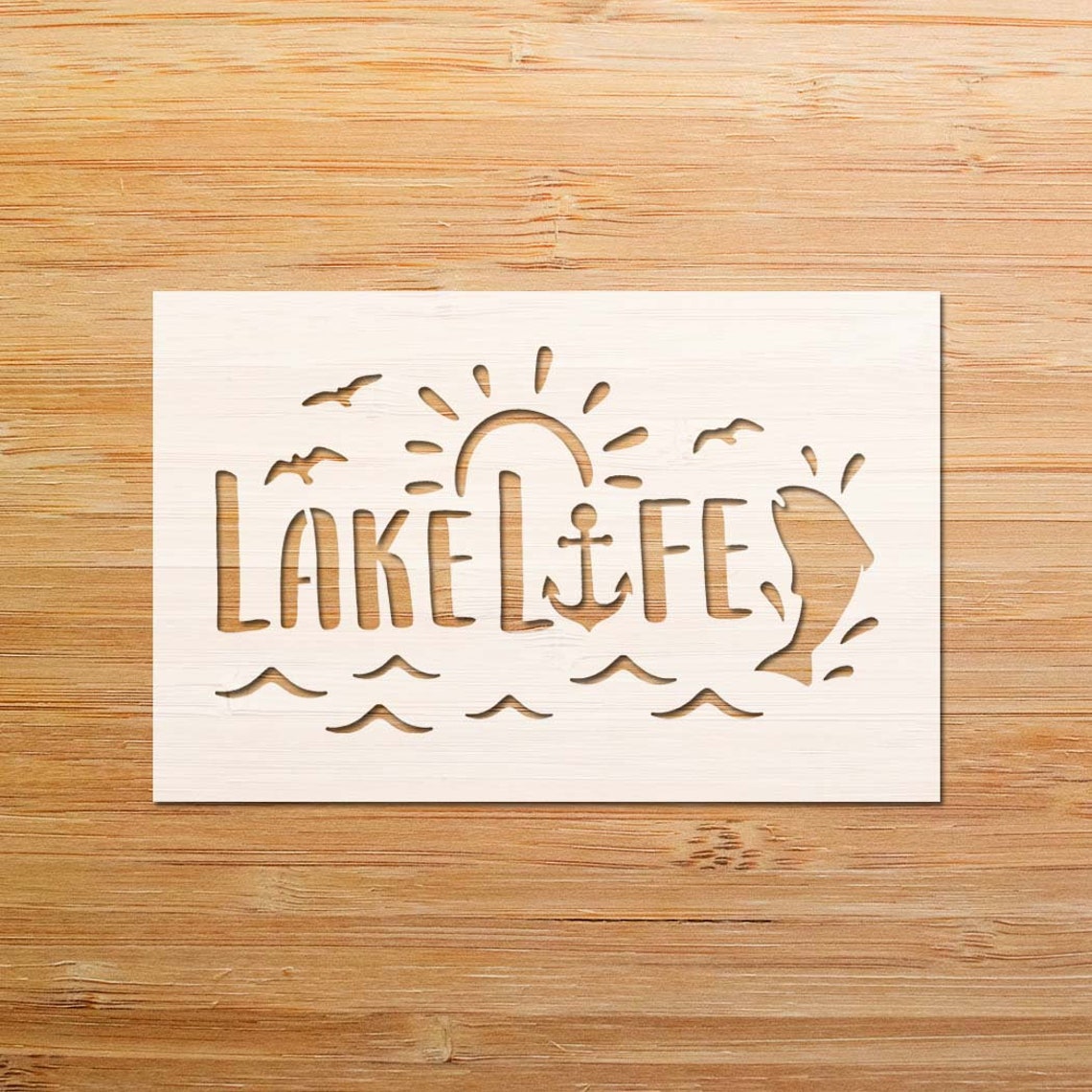 Lake Life Stencil Cute Stencil Craft Stencil DIY Stencil - Etsy