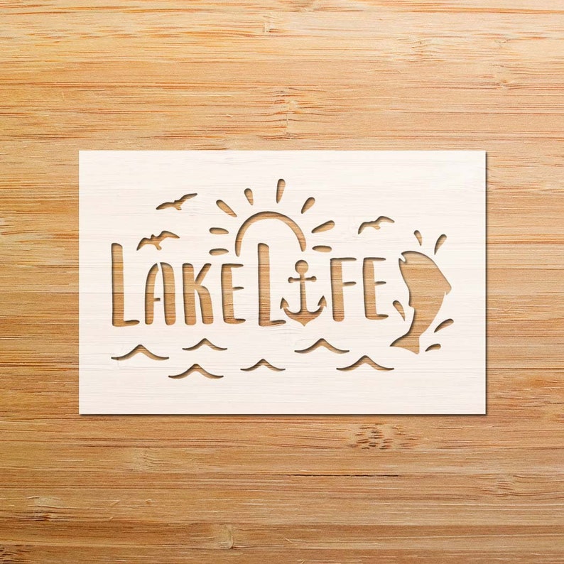Lake Life Stencil Cute Stencil Craft Stencil DIY Stencil - Etsy