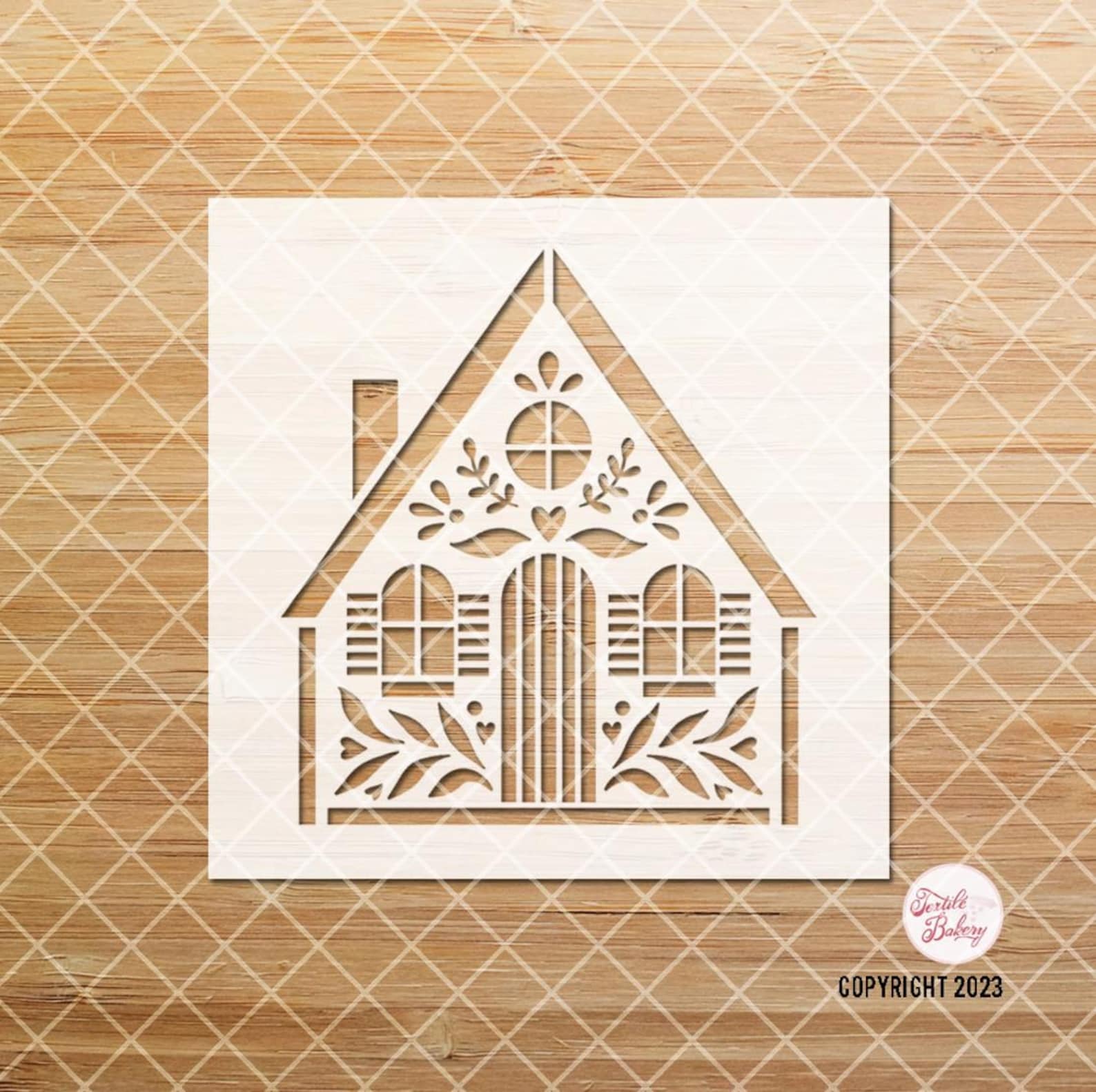 Cottage House Stencil, House Stencil, Gingerbread House Stencil ...