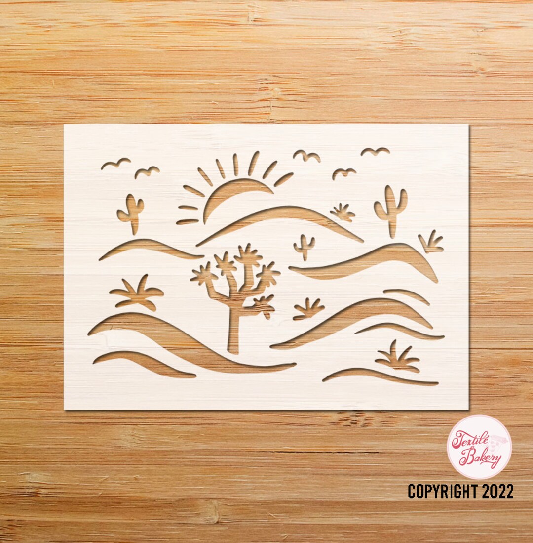 Cactus Stencil, California Stencil, Scene Stencil, Desert Scene Stencil ...