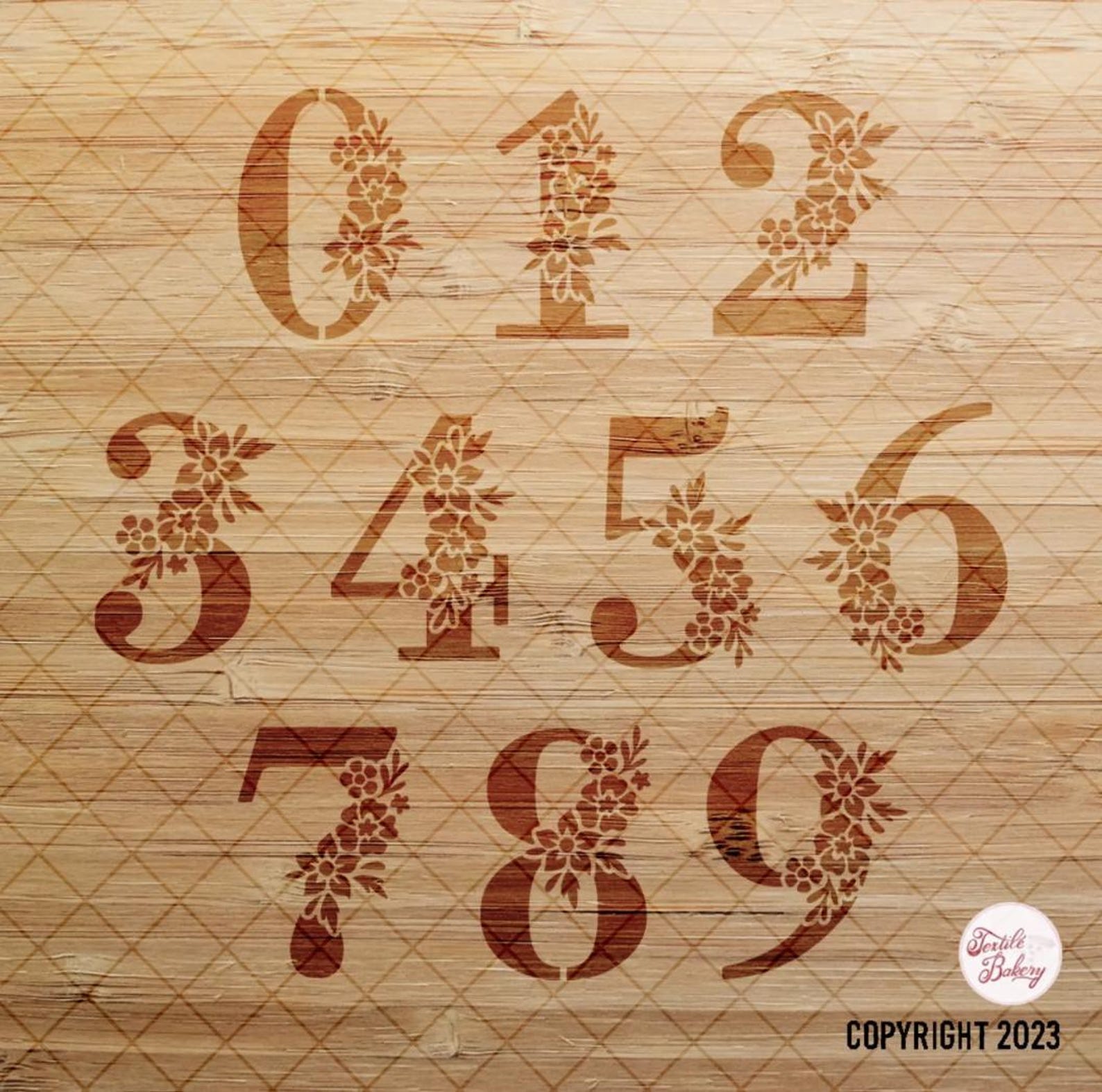 Floral Numbers Stencil, Number Stencils, DIY Stencils, Address Stencil ...