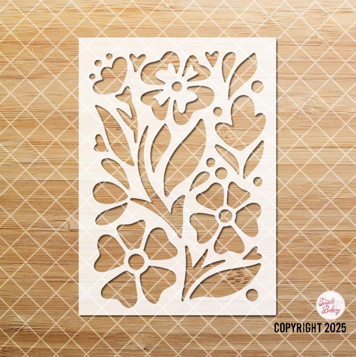 Floral Border Stencil, Card-making Stencil, Groovy Stencil, Boho ...