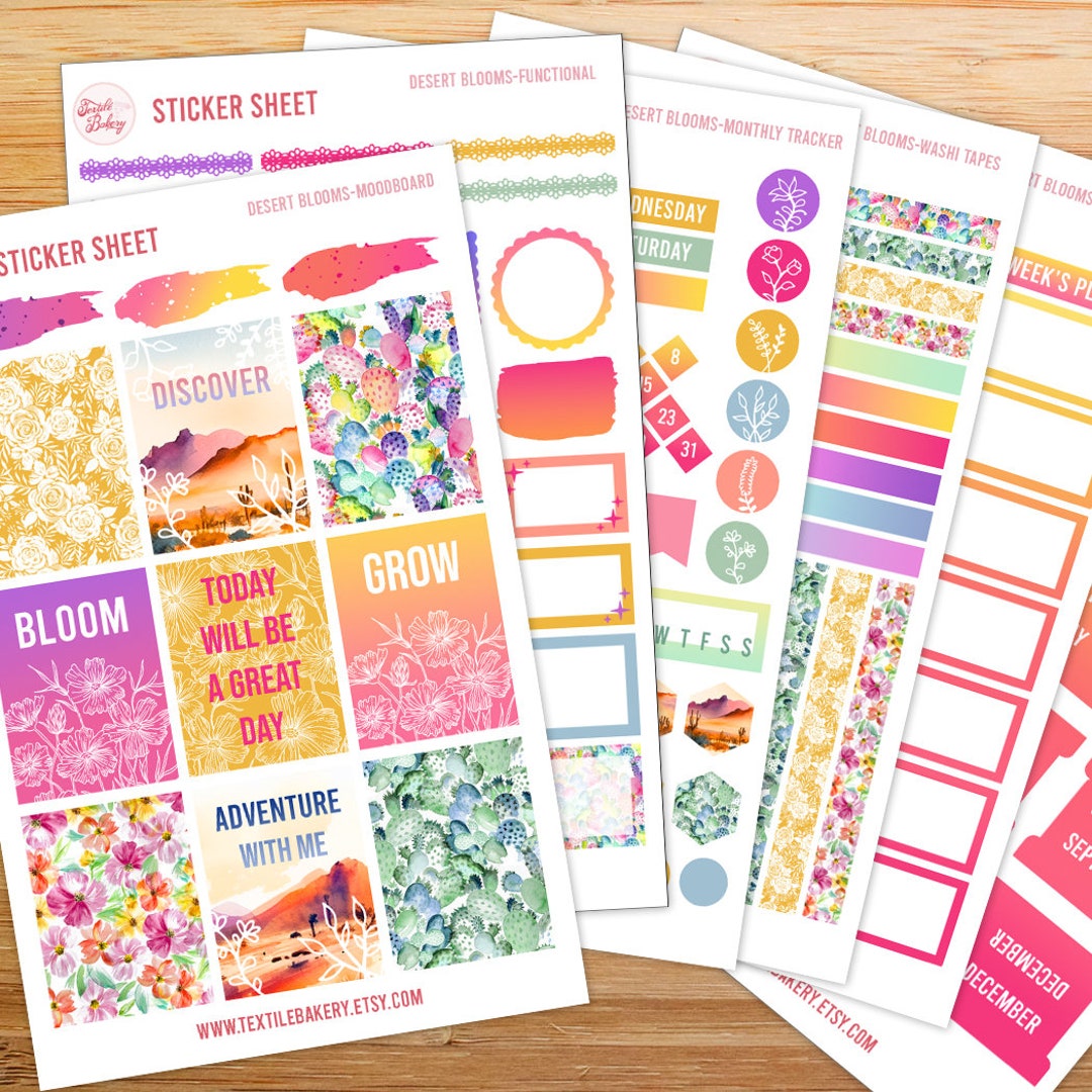 Journal Sticker Sheet, Desert Journal Stickers, Bullet Stickers ...