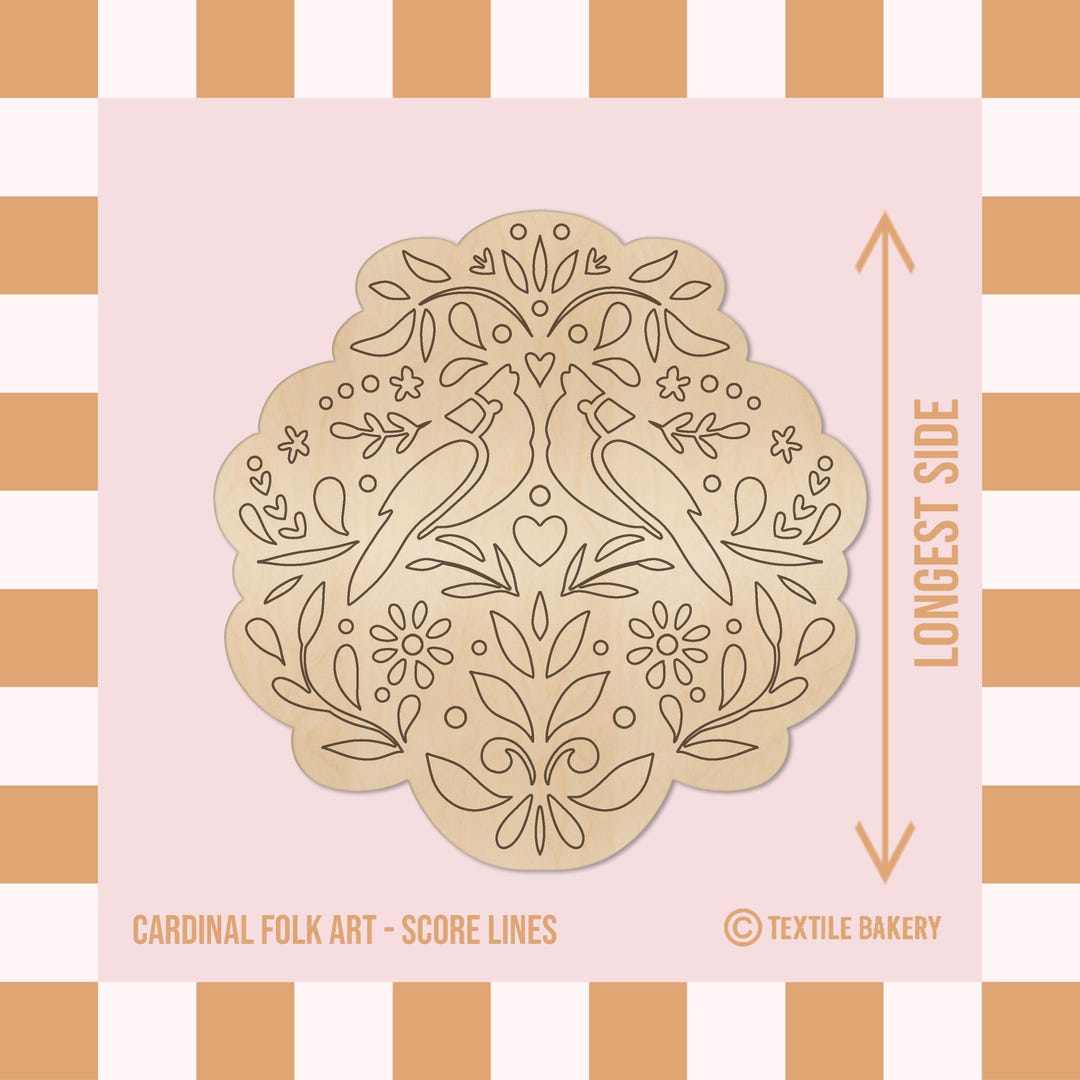 Cardinal Cut Out Wood Score Lines, Wood Craft Blank, Bird Wood Blank ...