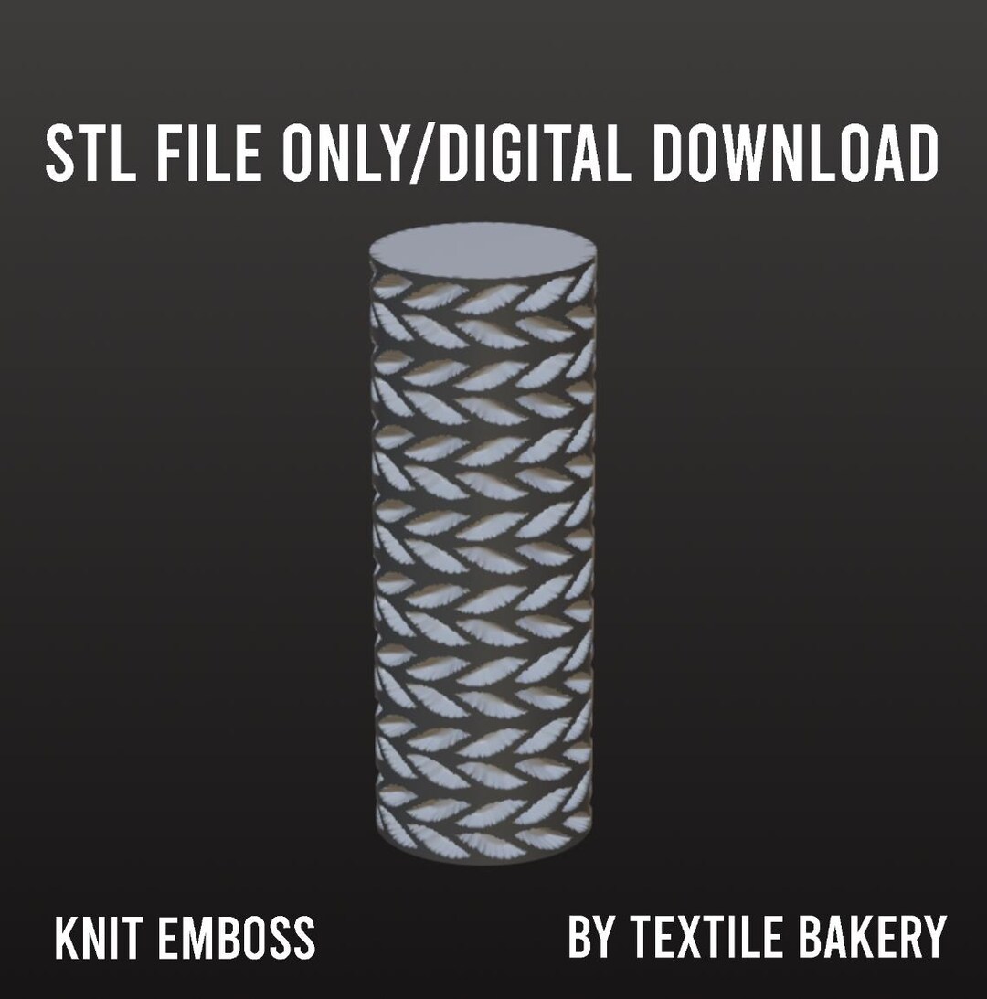 Jumbo Knit Polymer Clay Roller STL File, Knit Texture Roller Digital ...