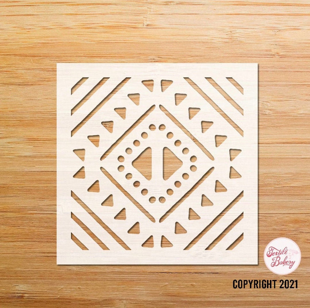 Mudcloth Stencil, Stencil Design, Tile Stencil, Vintage Tile Stencil ...