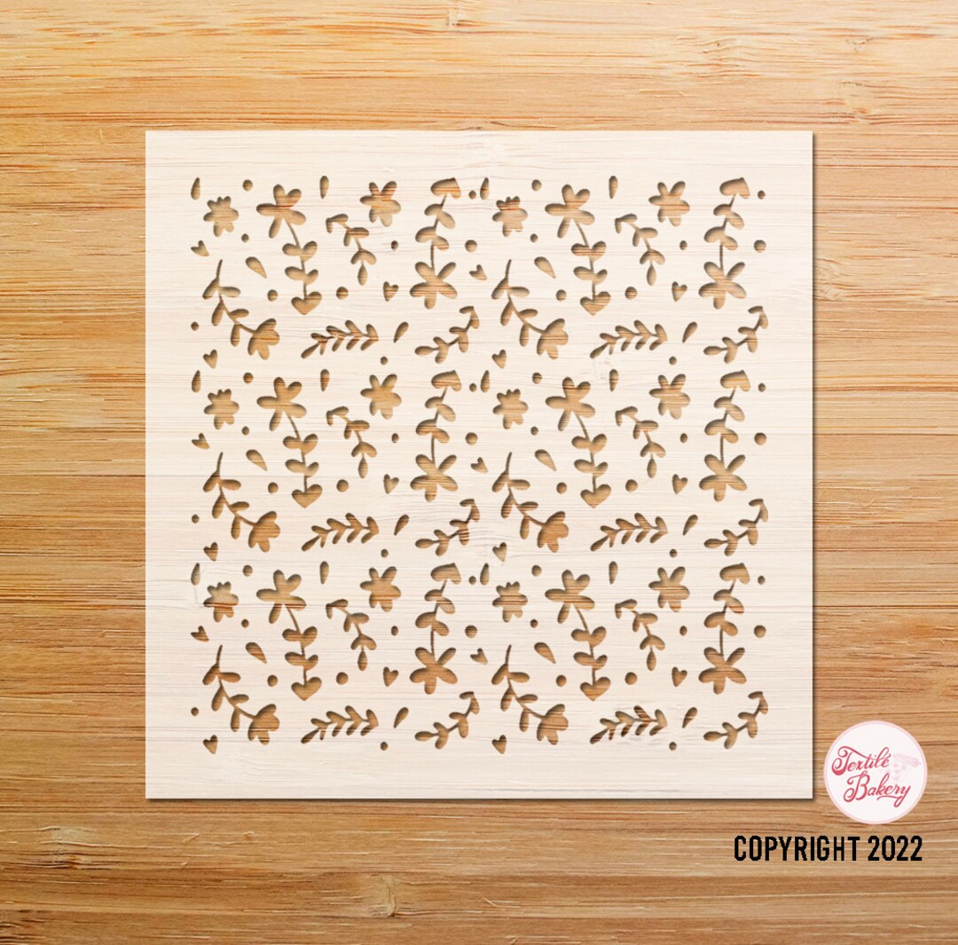 Wild Flowers Stencil, Texture Stencil, Flower Stencil for Polymer Clay ...