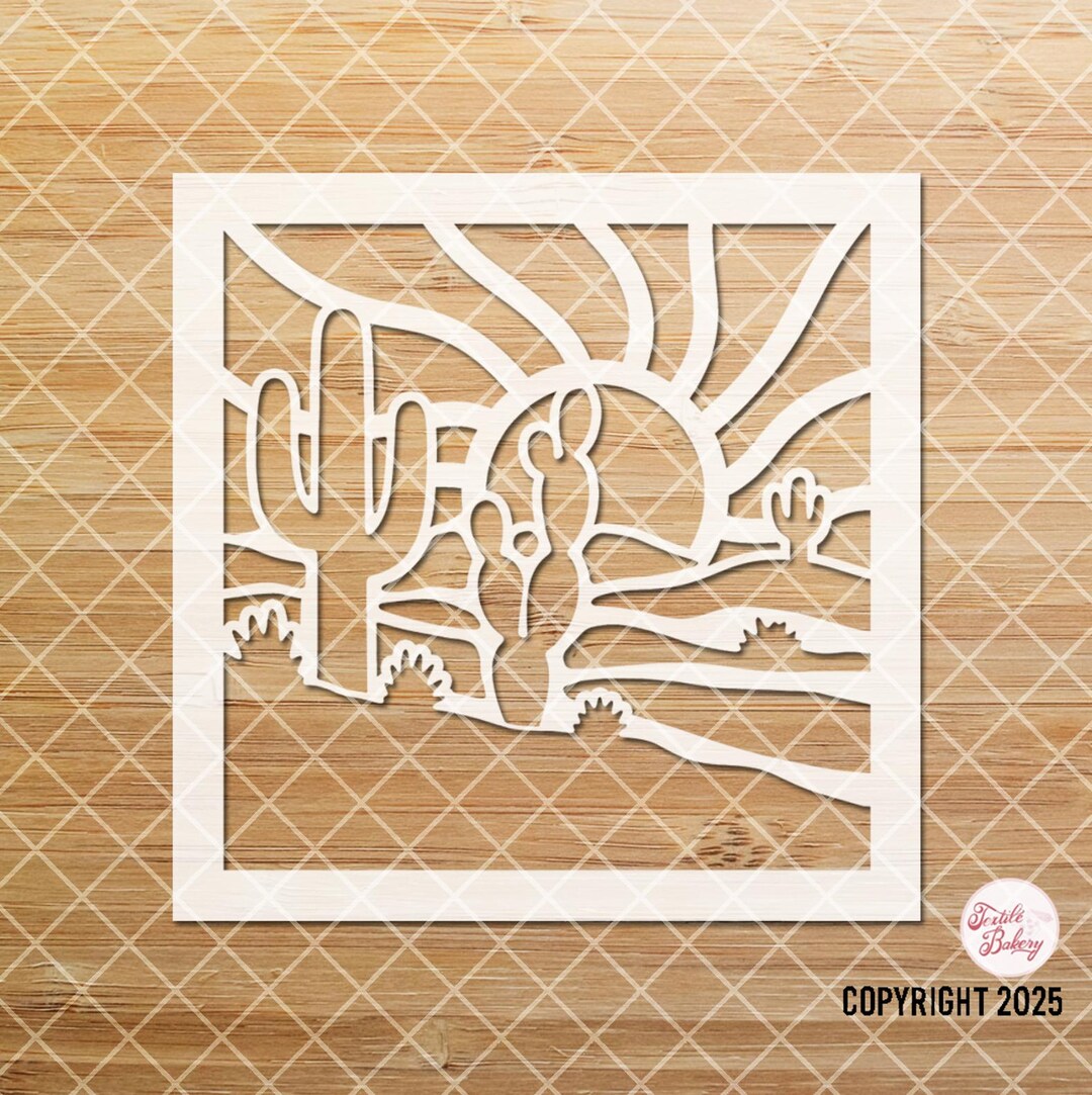 Cactus Stencil, Utah Stencil, Boho Stencil, Desert Scene Stencil, West ...