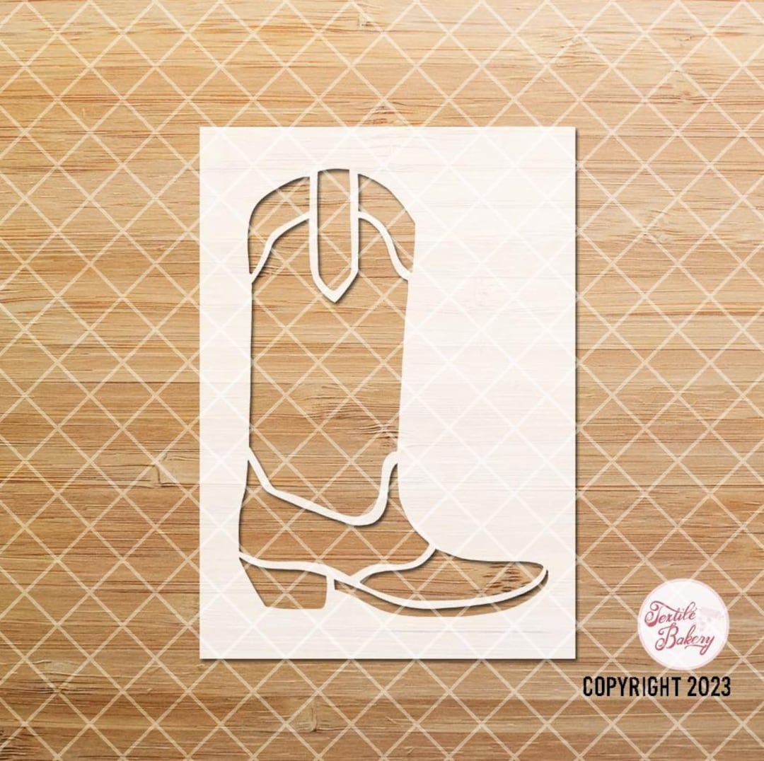 Cowboy Boot Stencil, Western Boot Stencil, Boot Stencil, Farm Stencil ...