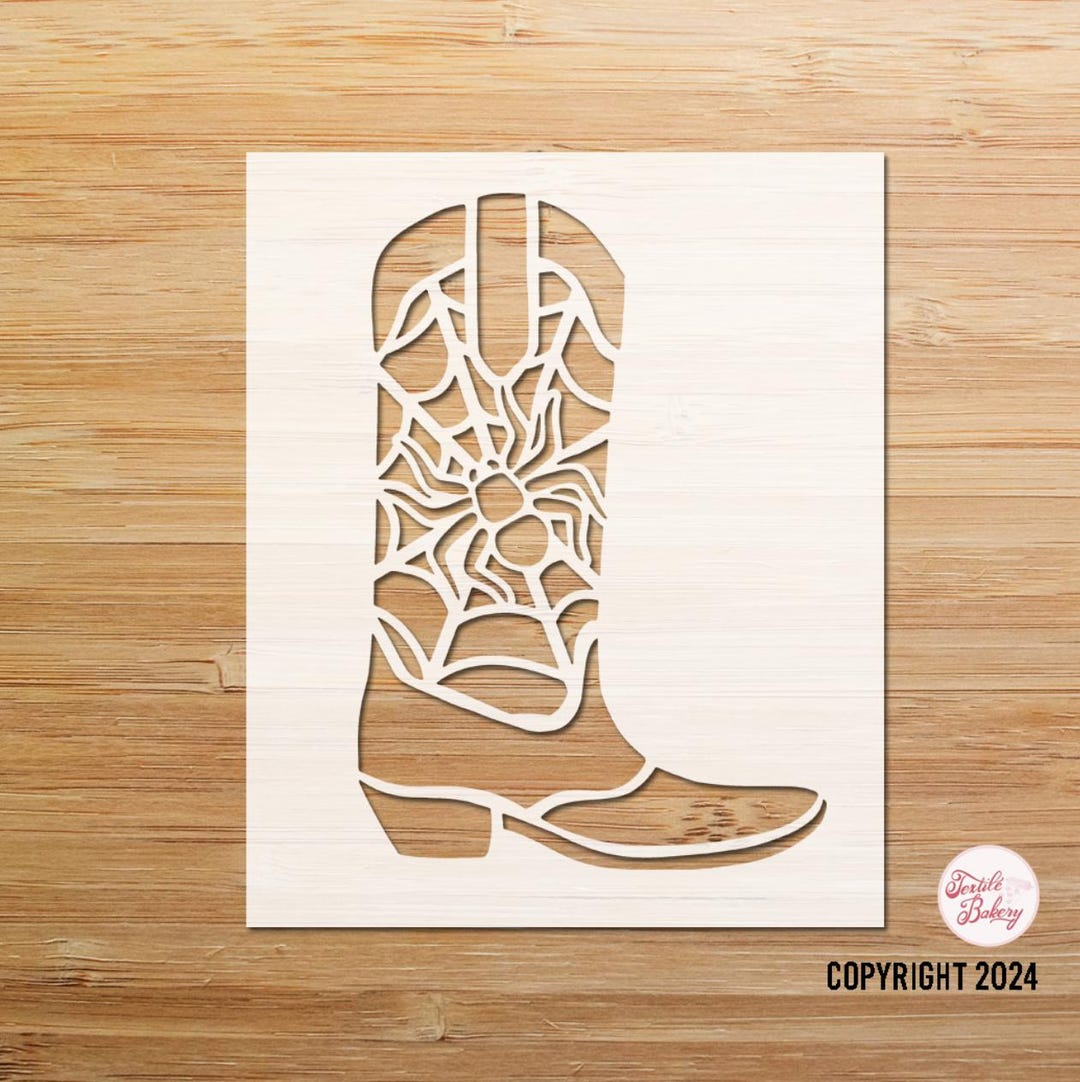 Cowboy Boot Stencil, Halloween Boot Stencil, Boot Stencil, Western ...