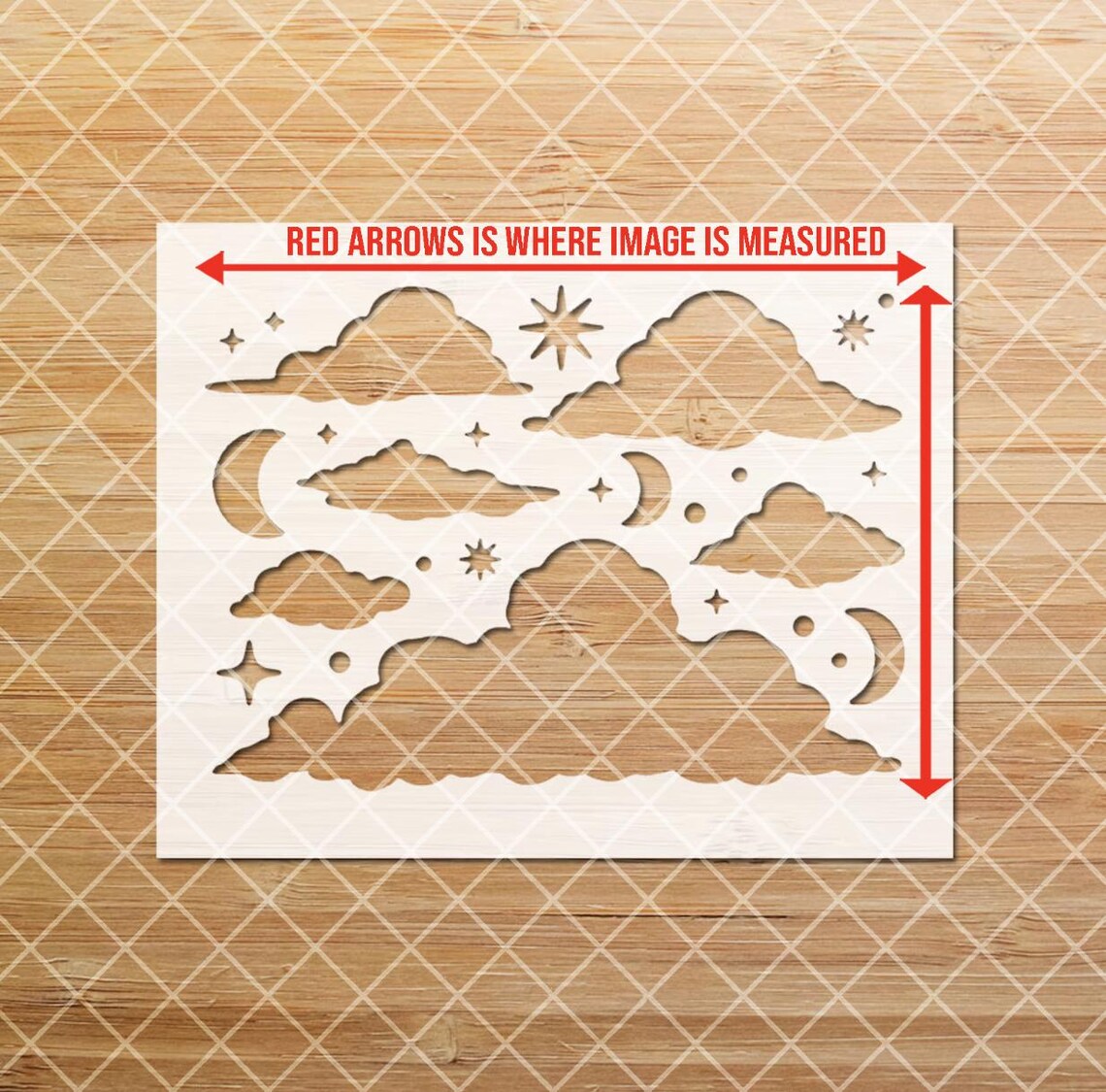 Reusable Cloud Stencil, Cloud Stars Stencil, Stars and Moon Stencil ...