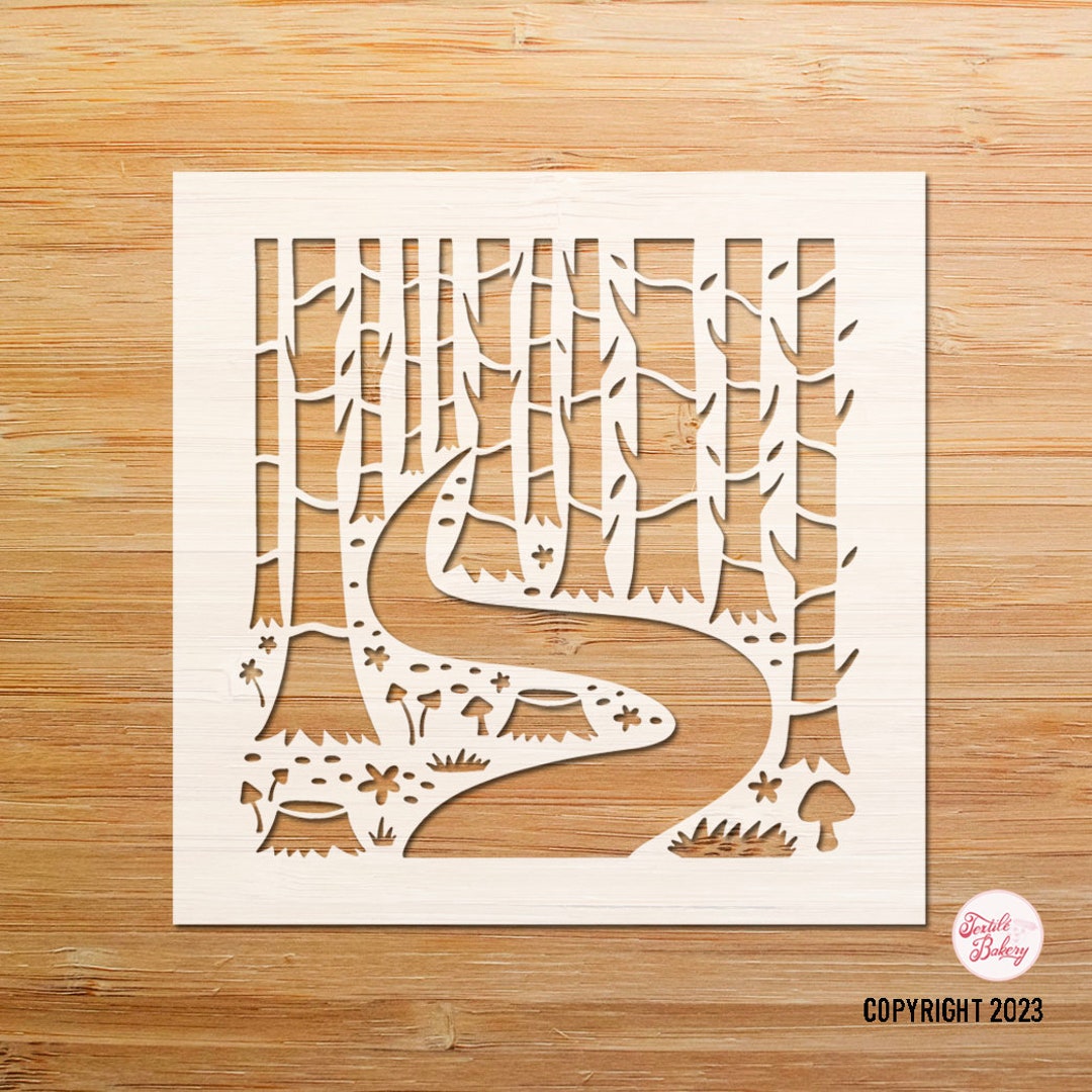 Pine Tree Stencil, Magical Forest Stencil, Journal Stencil, Fir Tree ...