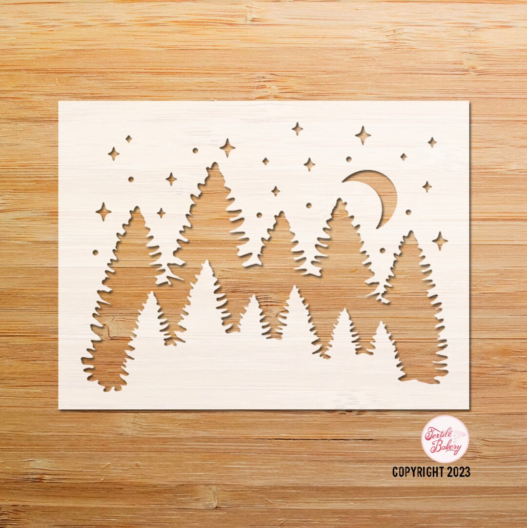 Pine Tree Stencil, Fir Tree Stencil, Forrest Stencil, Forest Stencil, Tree Silhouette, DIY ...