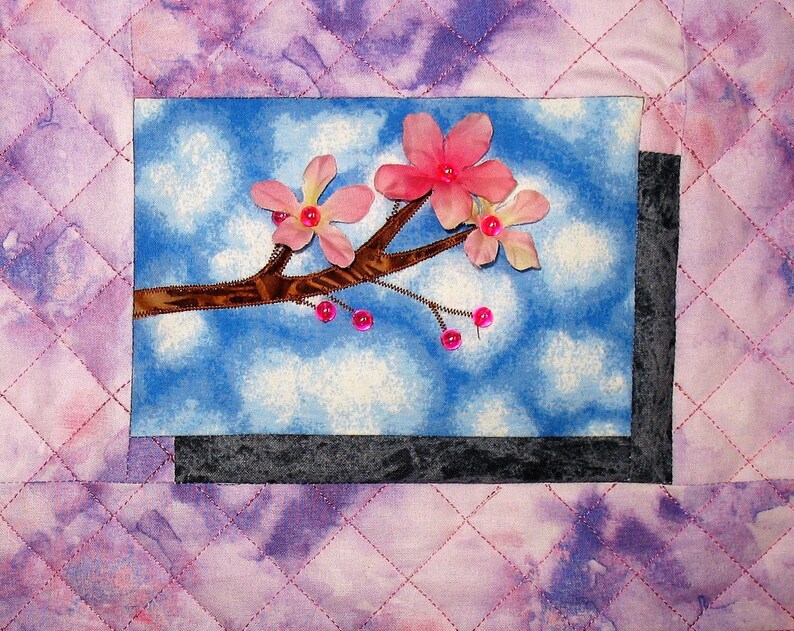 3 Dimensional Art Quilt . Quilted Wall Hanging . Shadow Box Quilt ...