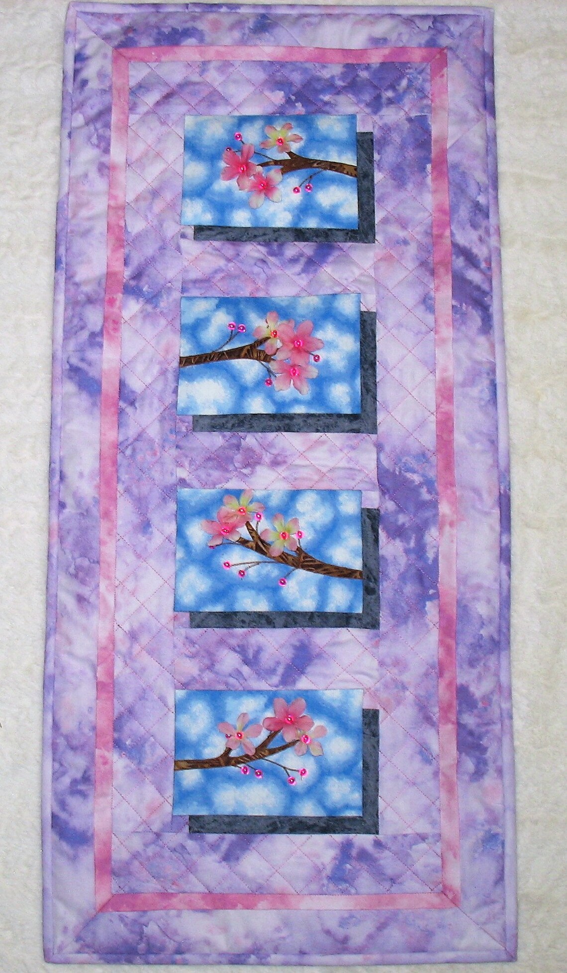 3 Dimensional Art Quilt . Quilted Wall Hanging . Shadow Box Quilt ...