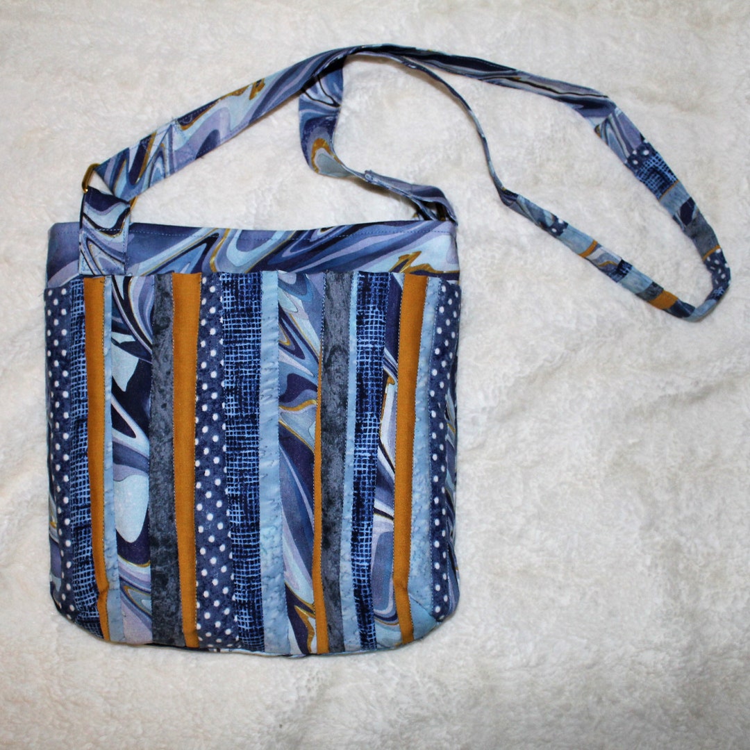 Quilted Fabric Over the Shoulder Crossbody Purse Boho Bag With Pocket ...