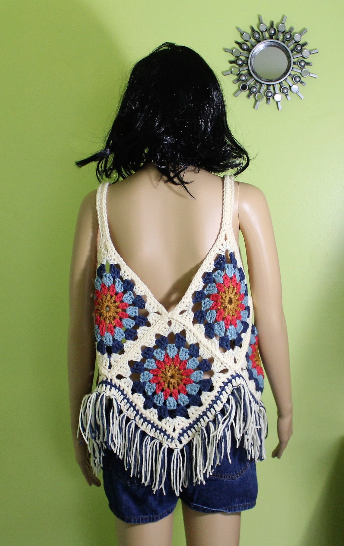 OOAK Women's Boho Granny Square Retro Style Tank Top - Etsy