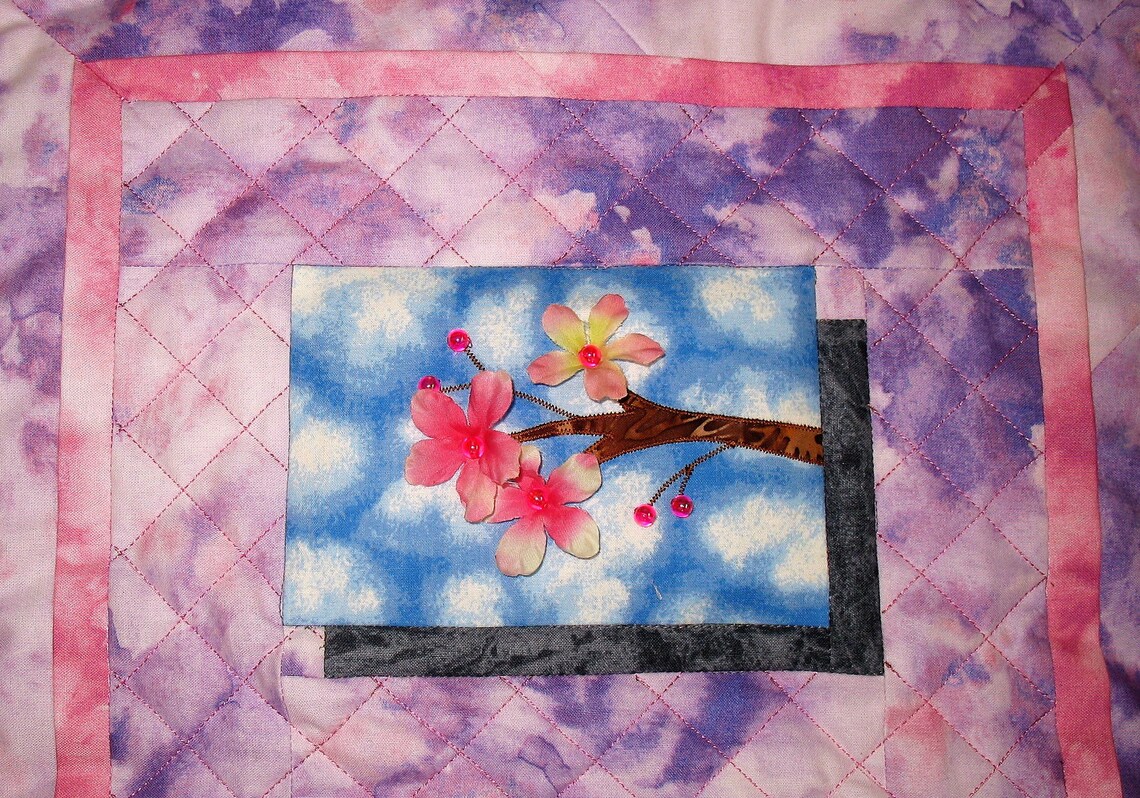 3 Dimensional Art Quilt . Quilted Wall Hanging . Shadow Box Quilt ...