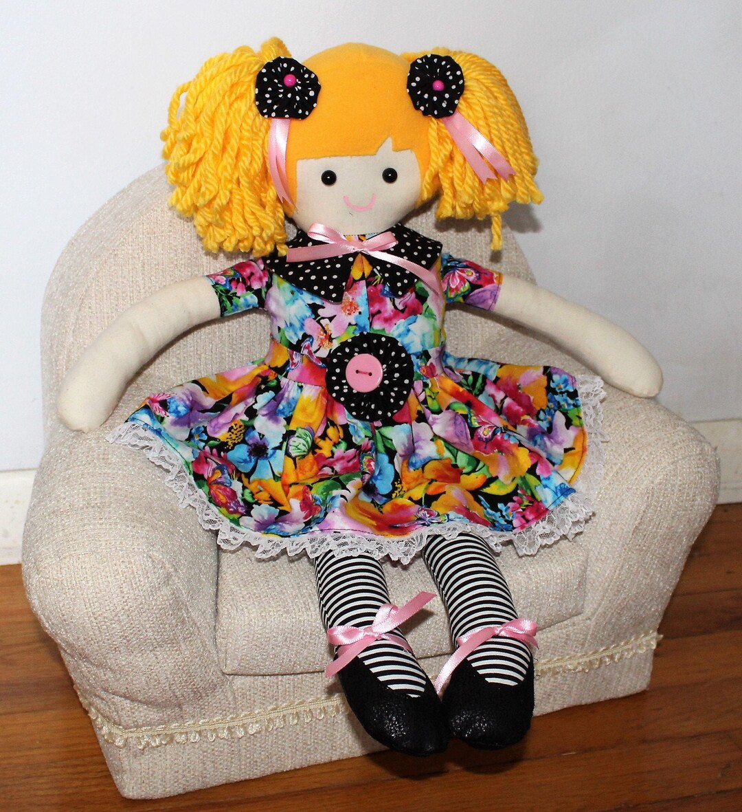 LITTLE SISTER SUNSHINE Soft Fabric Doll for Little Girls, Adorable ...