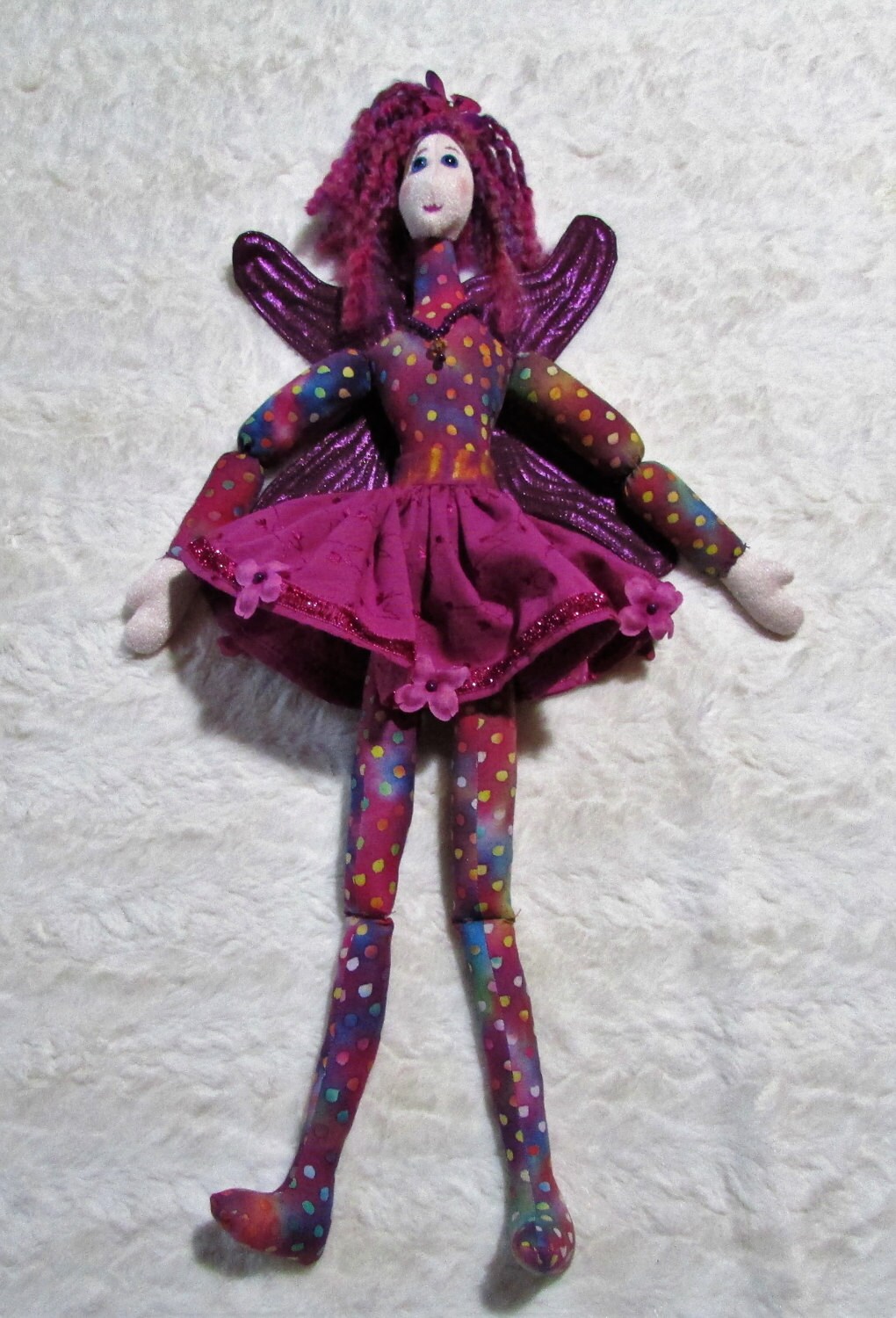 OOAK Cloth Art Doll Fandango Fabric Fairy DOTTIE | Etsy