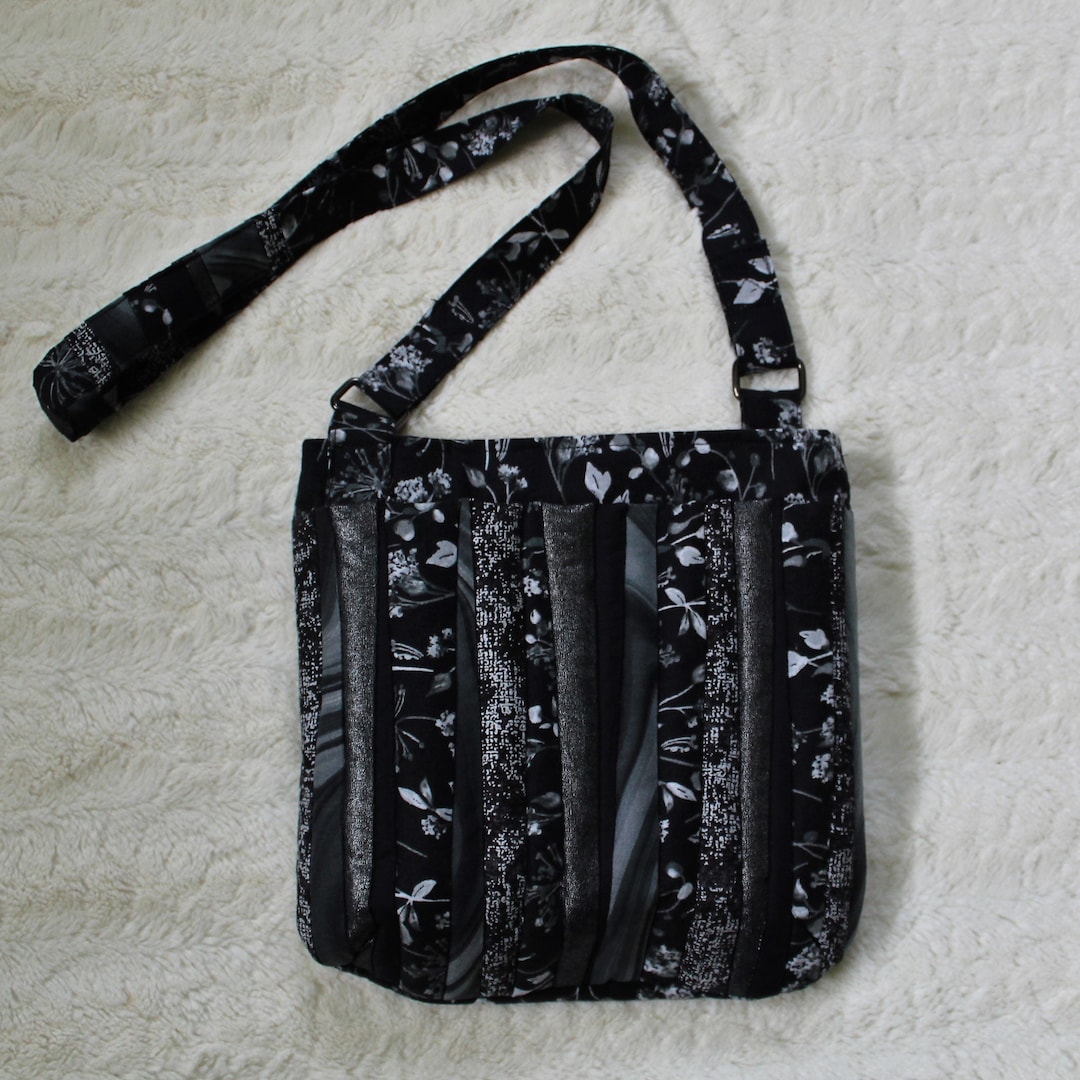 Quilted Fabric Over the Shoulder Crossbody Purse Boho Bag With Pocket ...