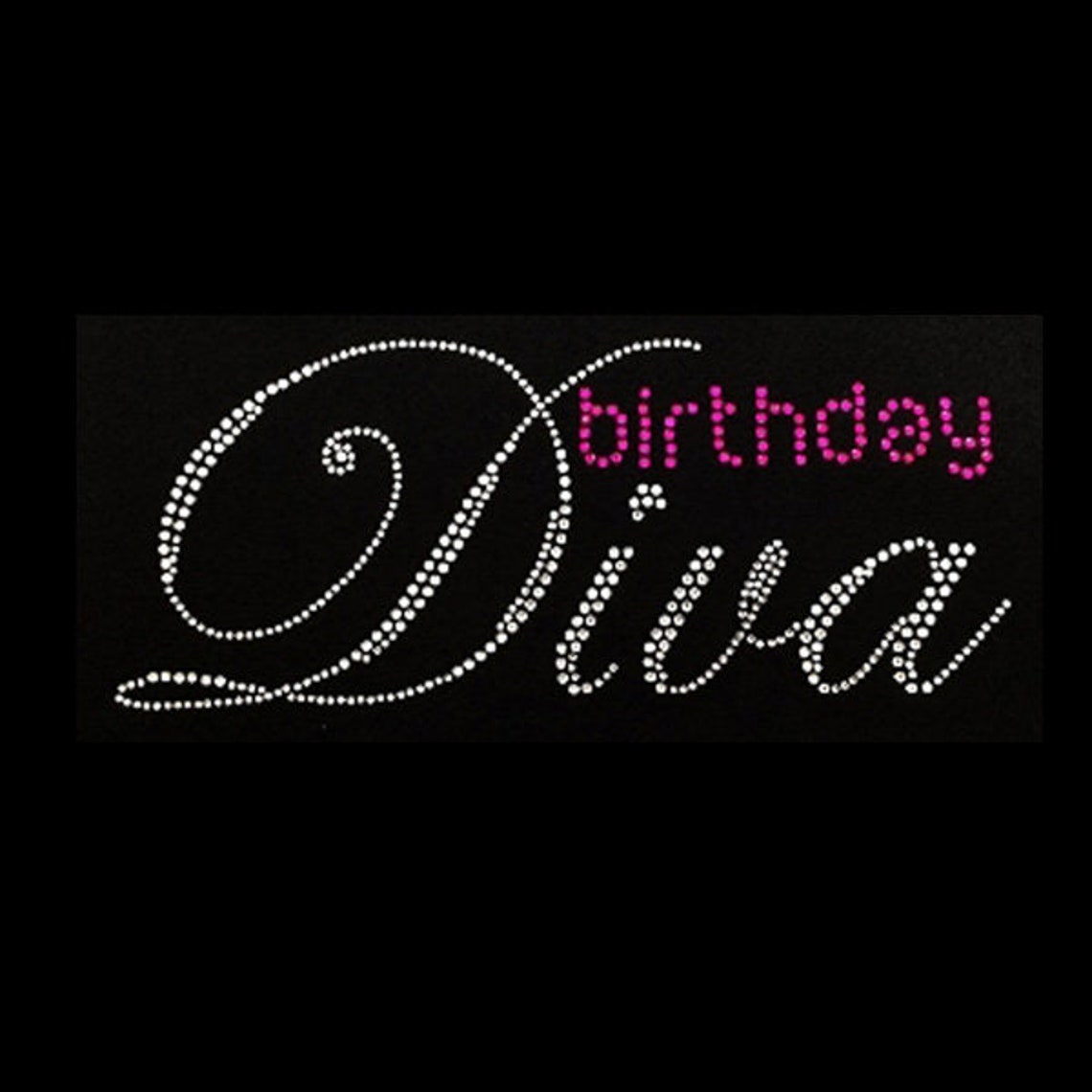 Birthday Birthday Diva 3.75x9 Rhinestone Bling | Etsy