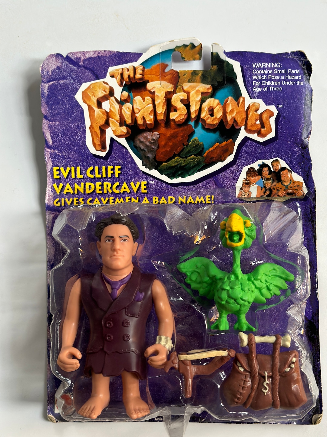 1993 Mattel the Flintstones Evil Cliff Vandercave Action Figure Mint in ...