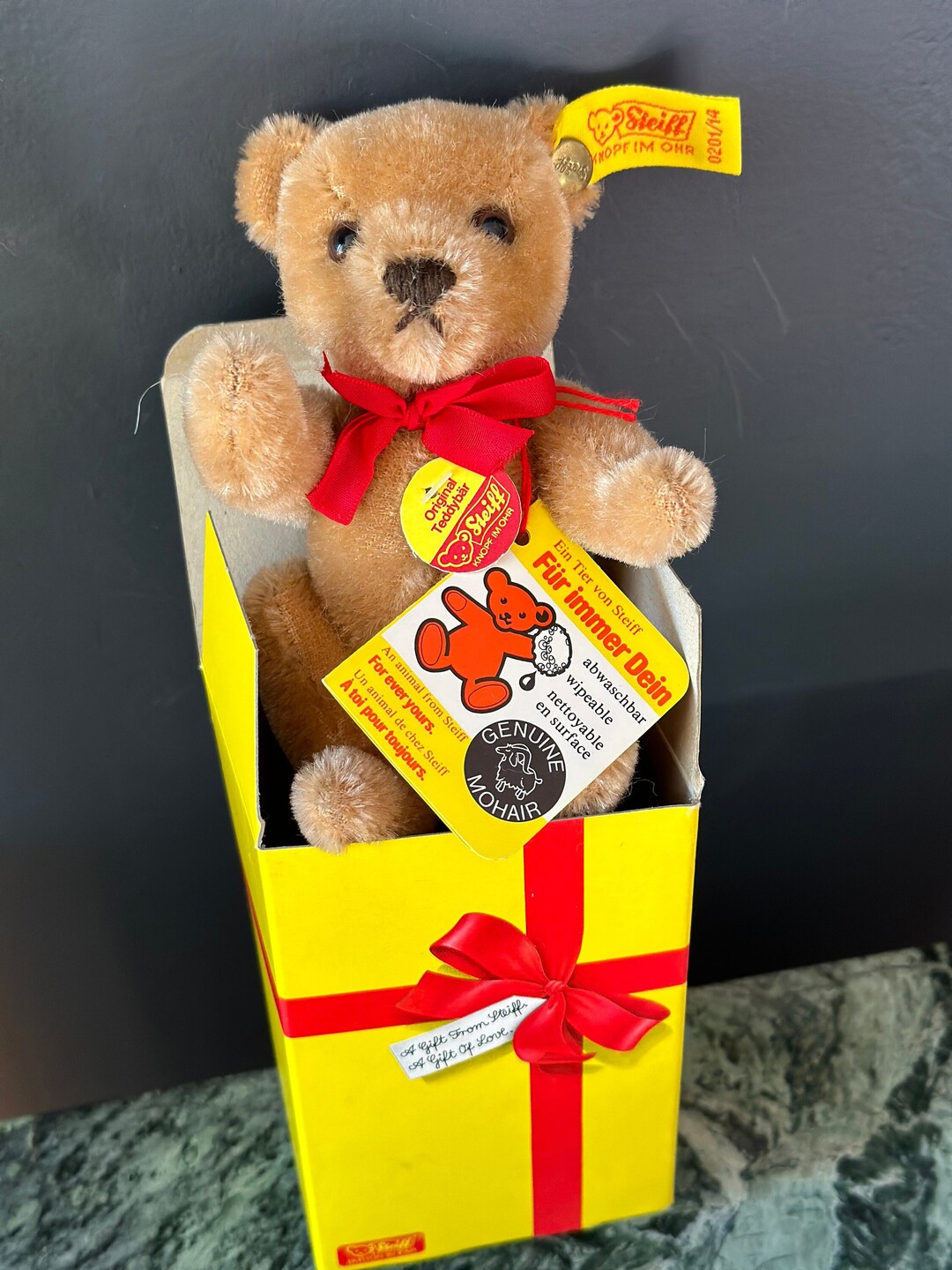 Vintage Steiff Jointed Lt. Brown Teddy Bear Mint in Box W - Etsy