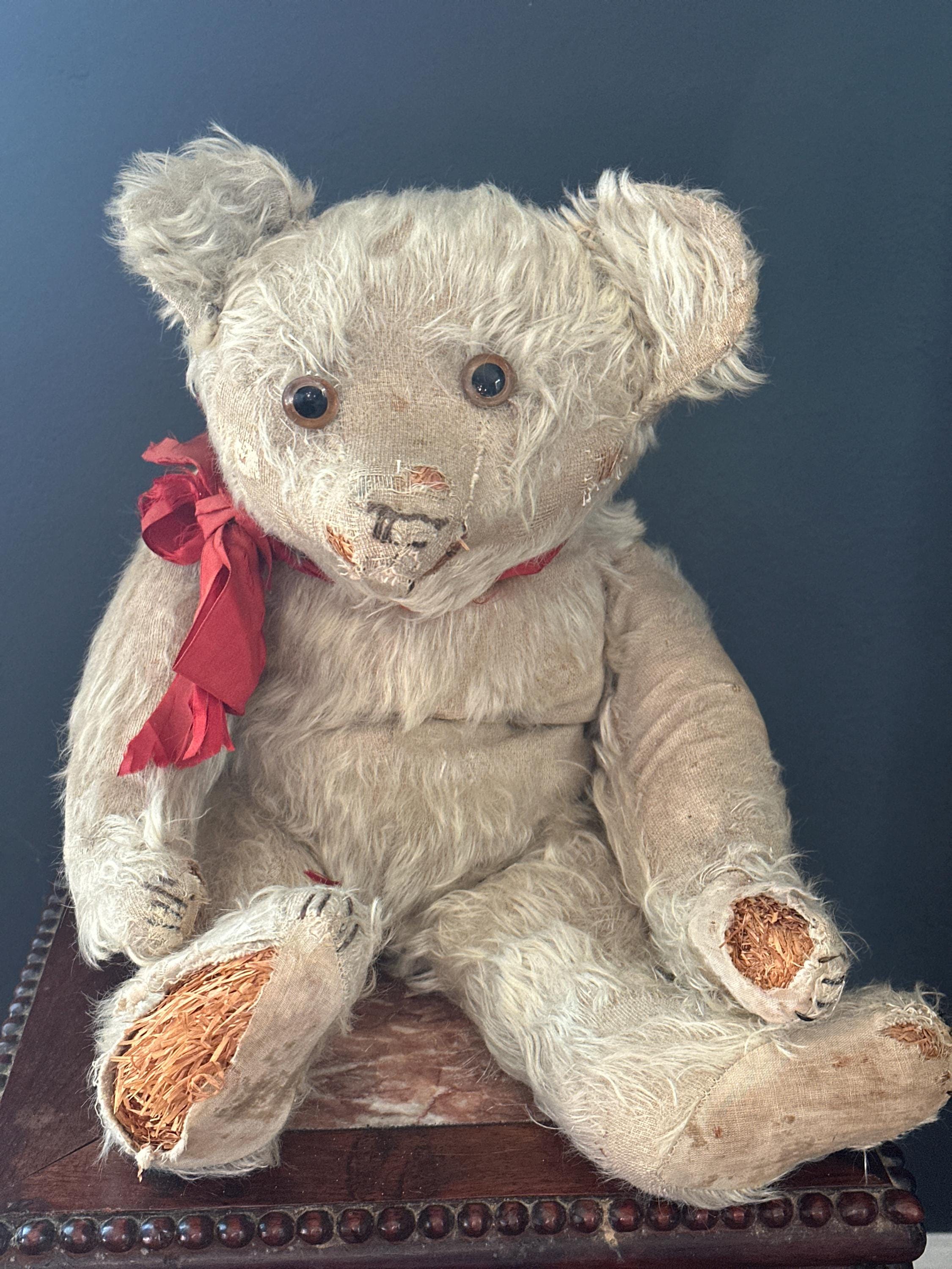 Antique German Jopi White 19" Teddy Bear With Swiss Music Box in Tummy ...